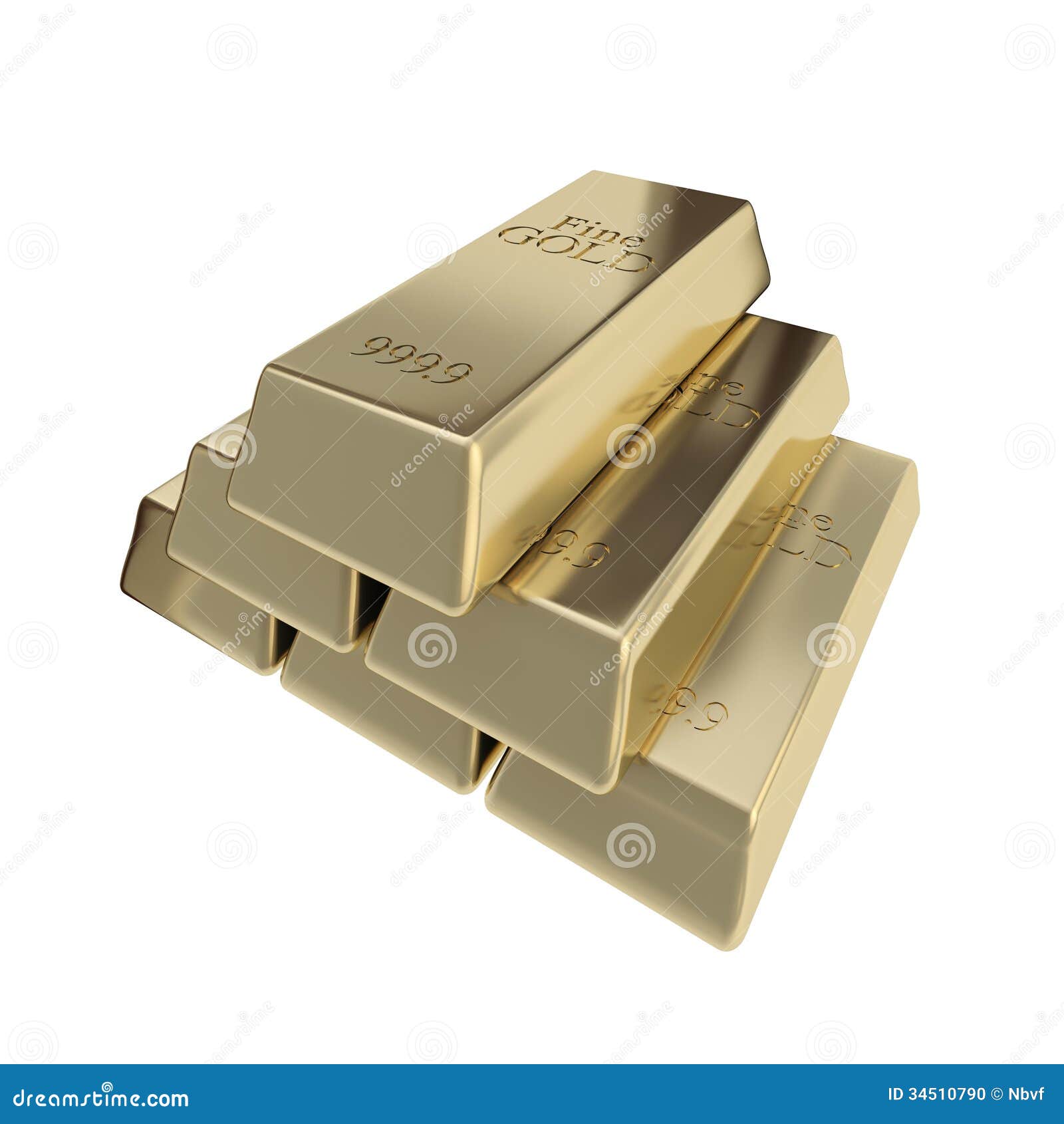 Pure Golden Bar Gold Pyramid Stack Isolated Stock Illustration ...
