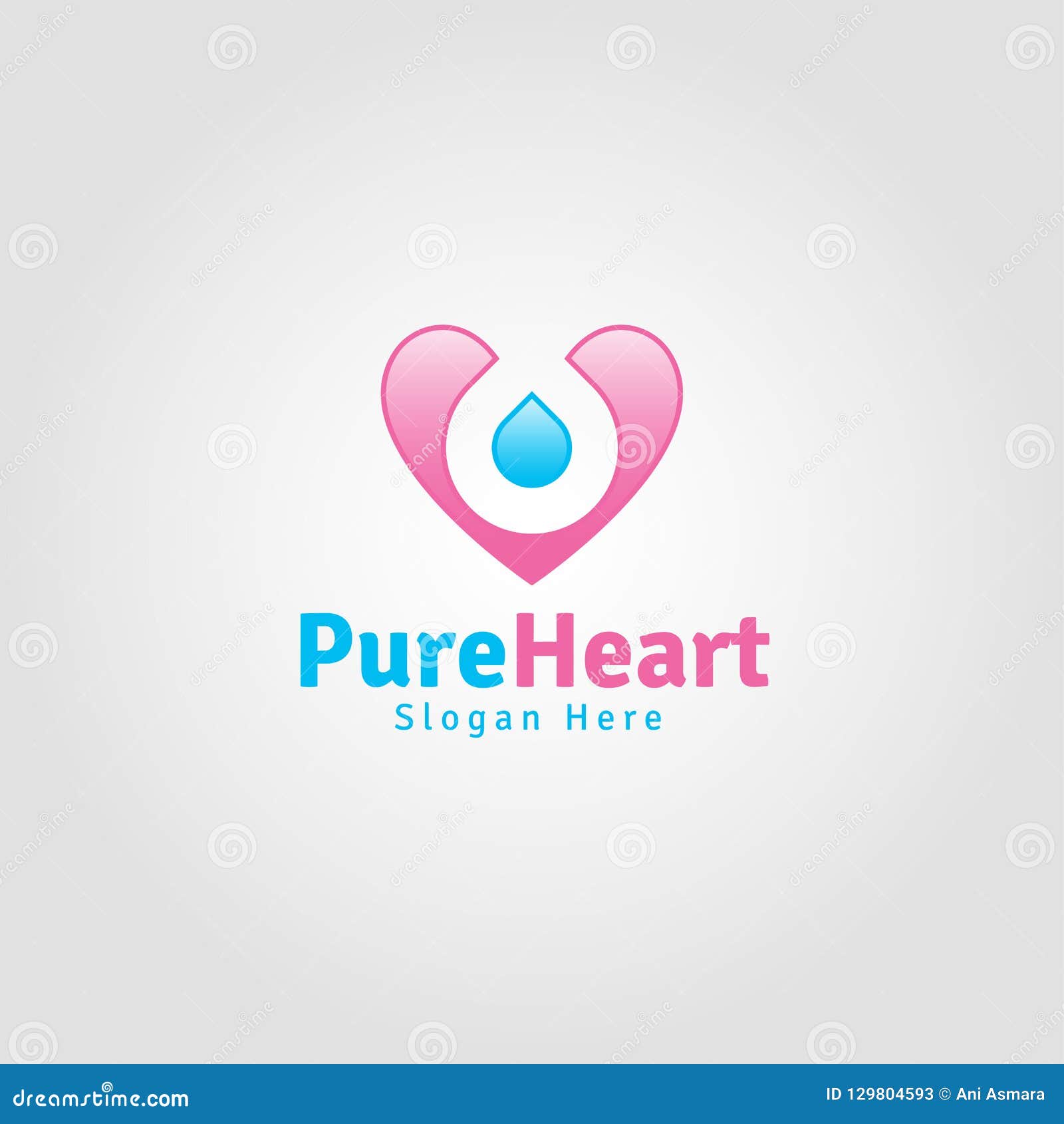 Pure Heart - Lovely Romance Logo Stock Vector - Illustration of heart ...