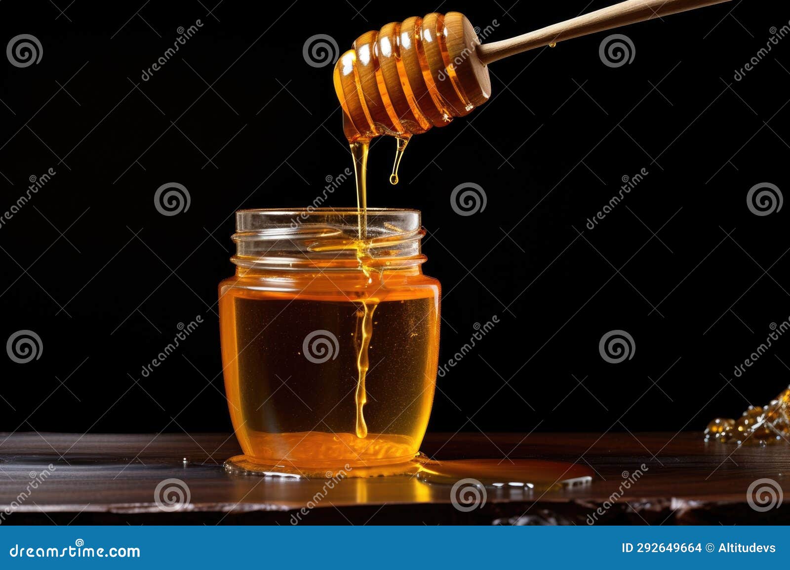 Pure Honey Being Poured into a Clear Jar Stock Photo - Image of natural ...