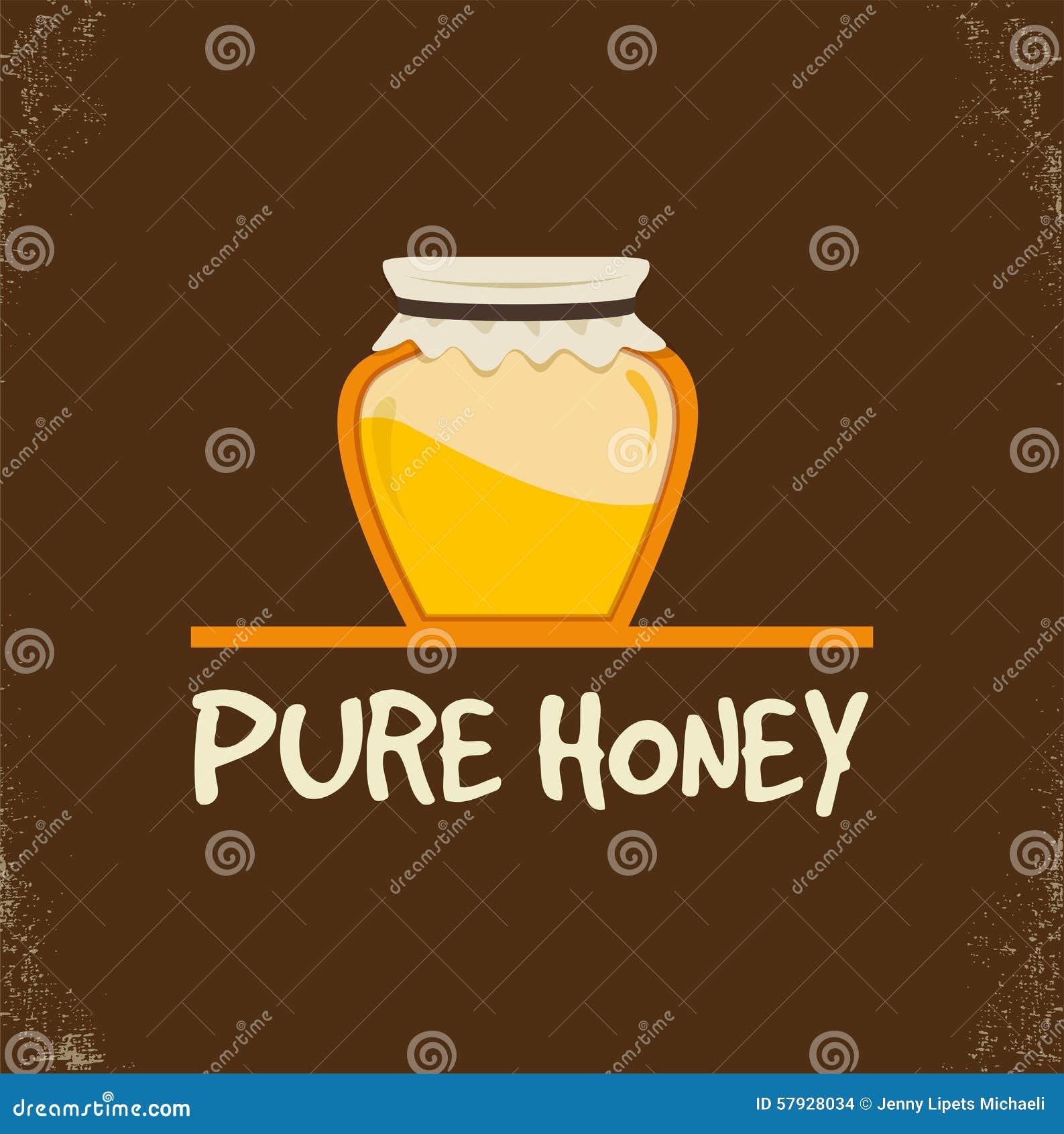 Pure honey isolated jar stock vector. Illustration of icon - 57928034