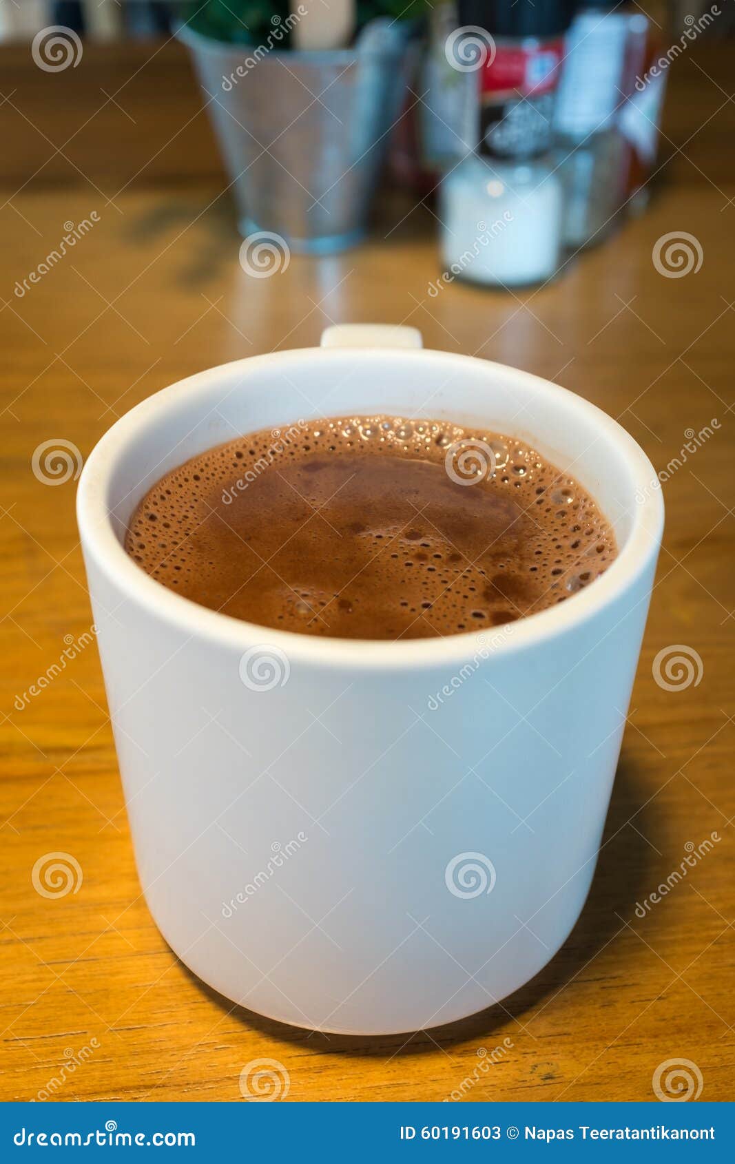 Pure Hot Chocolate in a White Mug Stock Image - Image of coffee, drink ...