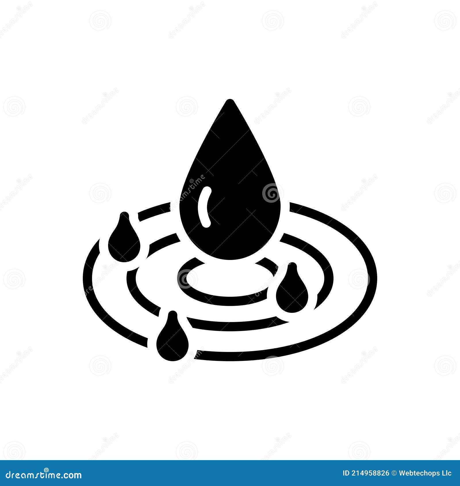 Black Solid Icon for Pure, Drop and Droplet Stock Vector - Illustration ...