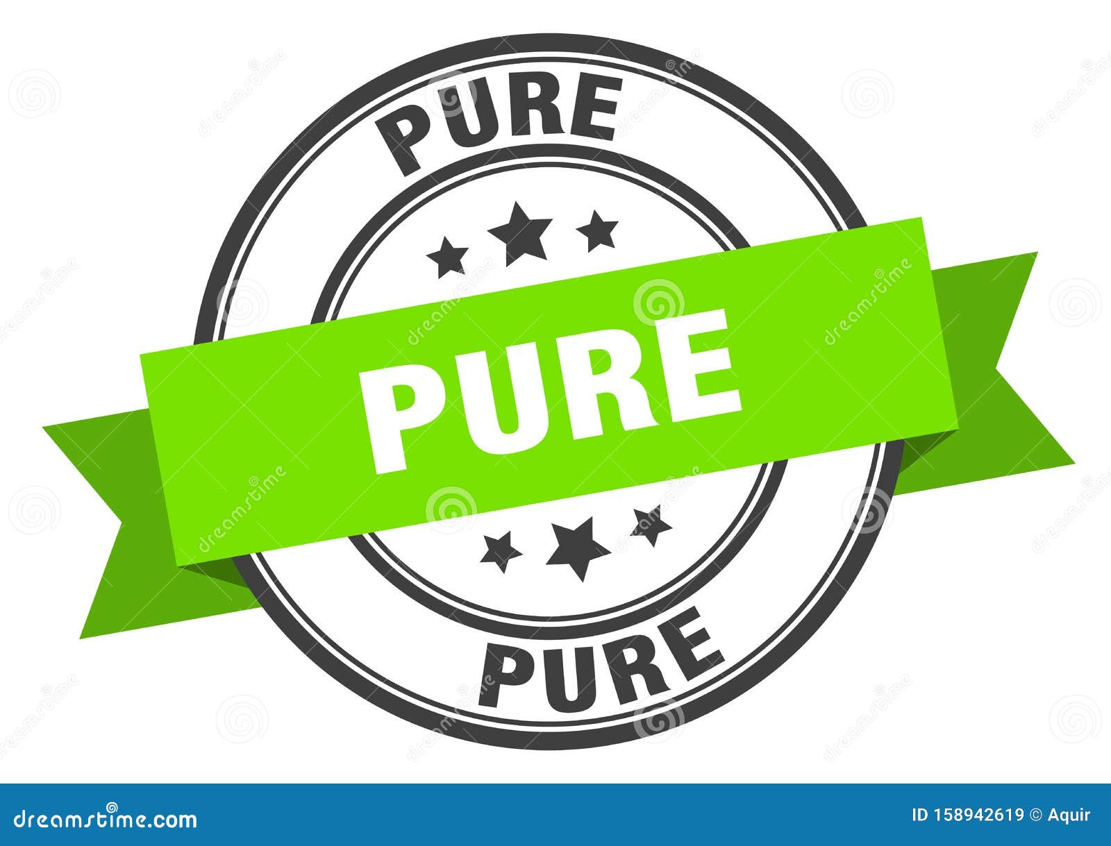Pure label stock vector. Illustration of seal, stamp - 158942619