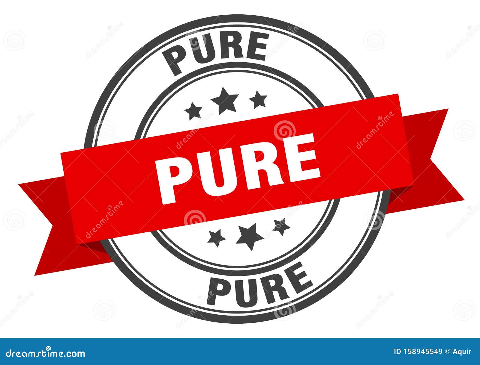 Pure label stock vector. Illustration of white, banner - 158945549