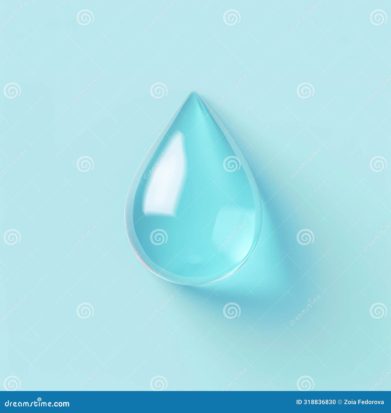 Pure Light Blue Drop of Water Stock Illustration - Illustration of ...