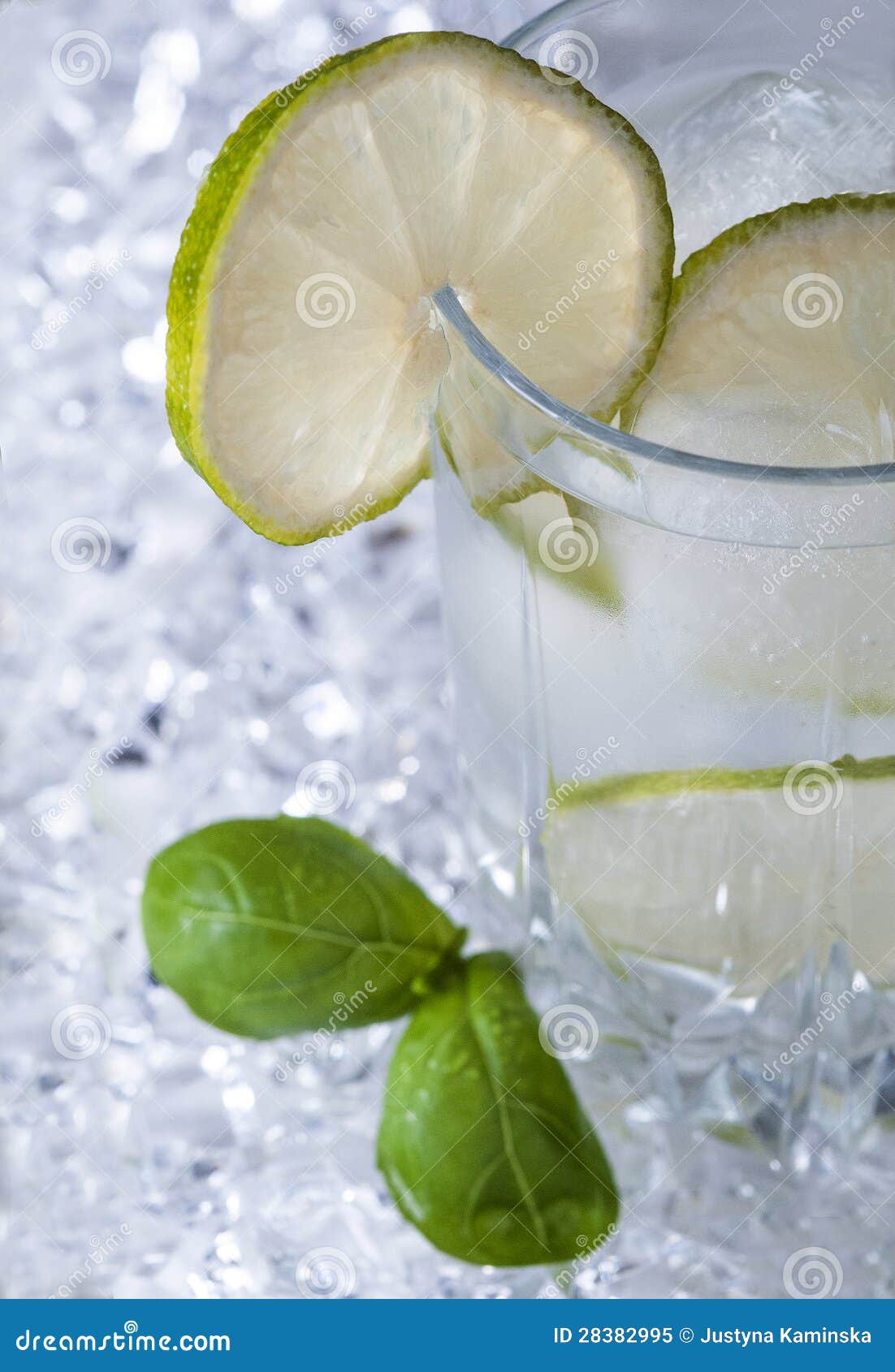 Pure Mineral Water with Ice and Lemon Stock Image - Image of full ...