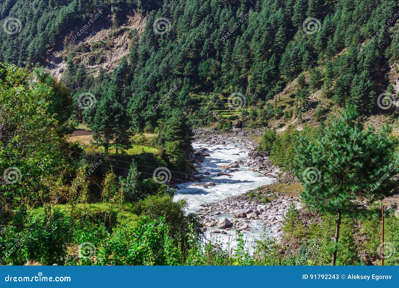 Pure mountain river stock image. Image of nepal, river - 91792243