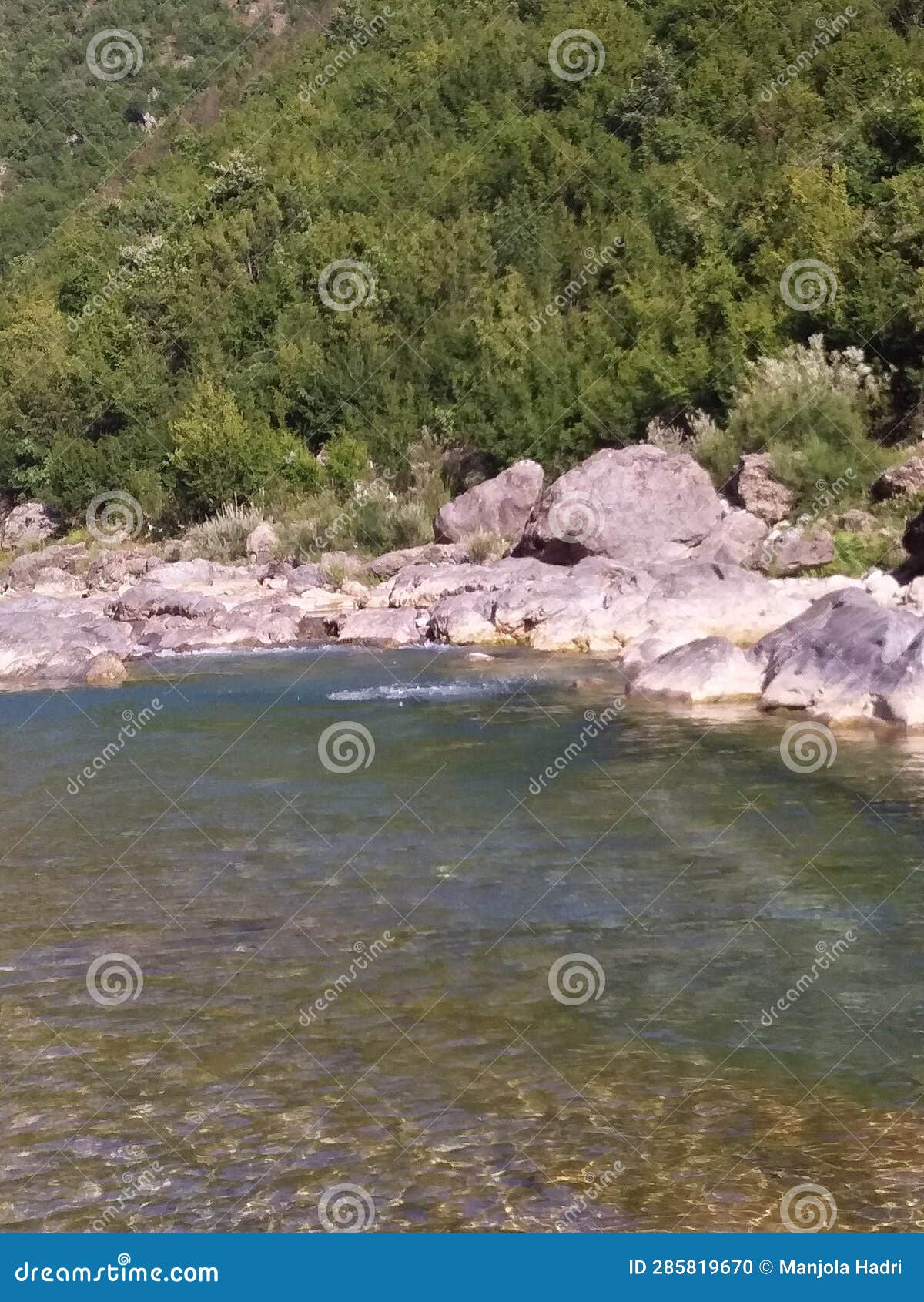 Pure Nature with Fresh River and High Mountain Stock Photo - Image of ...