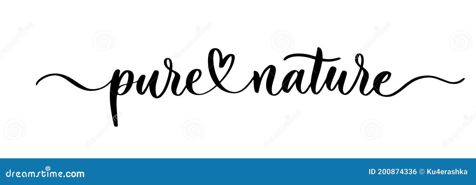 Pure Nature Hand Lettering Eco Label Sticker. Stock Vector ...