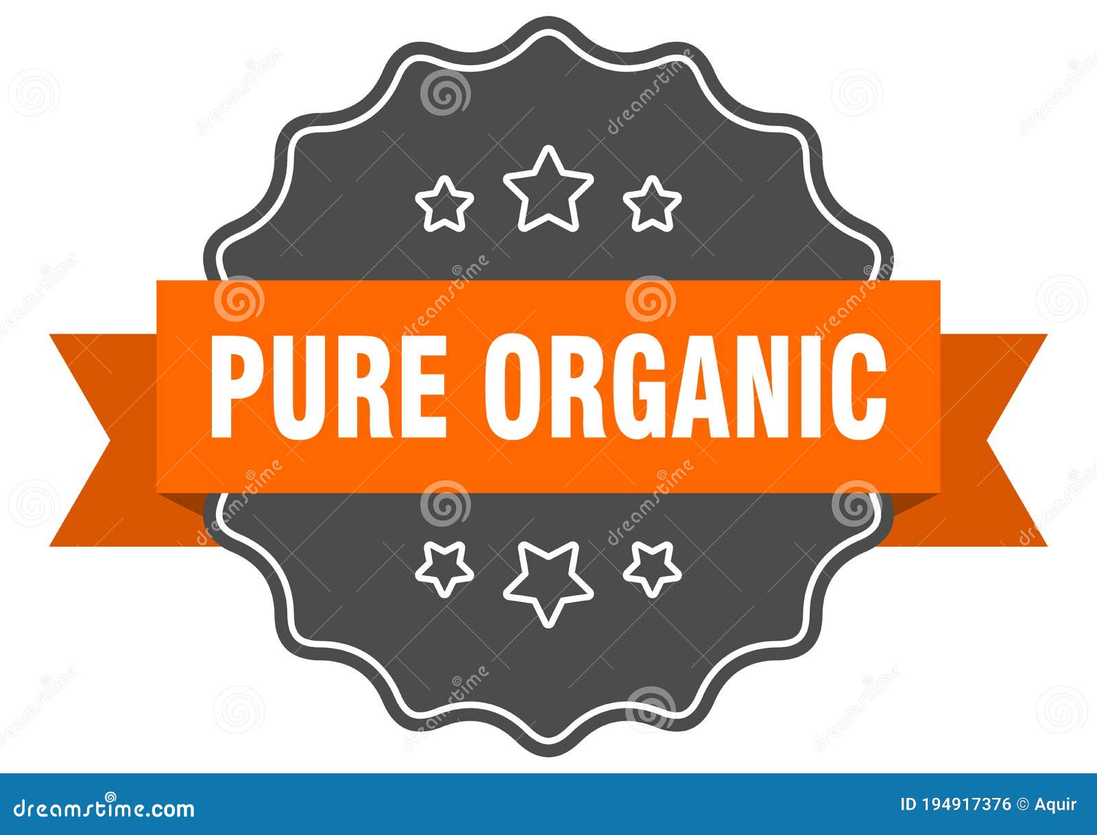 Pure organic label stock vector. Illustration of sign - 194917376