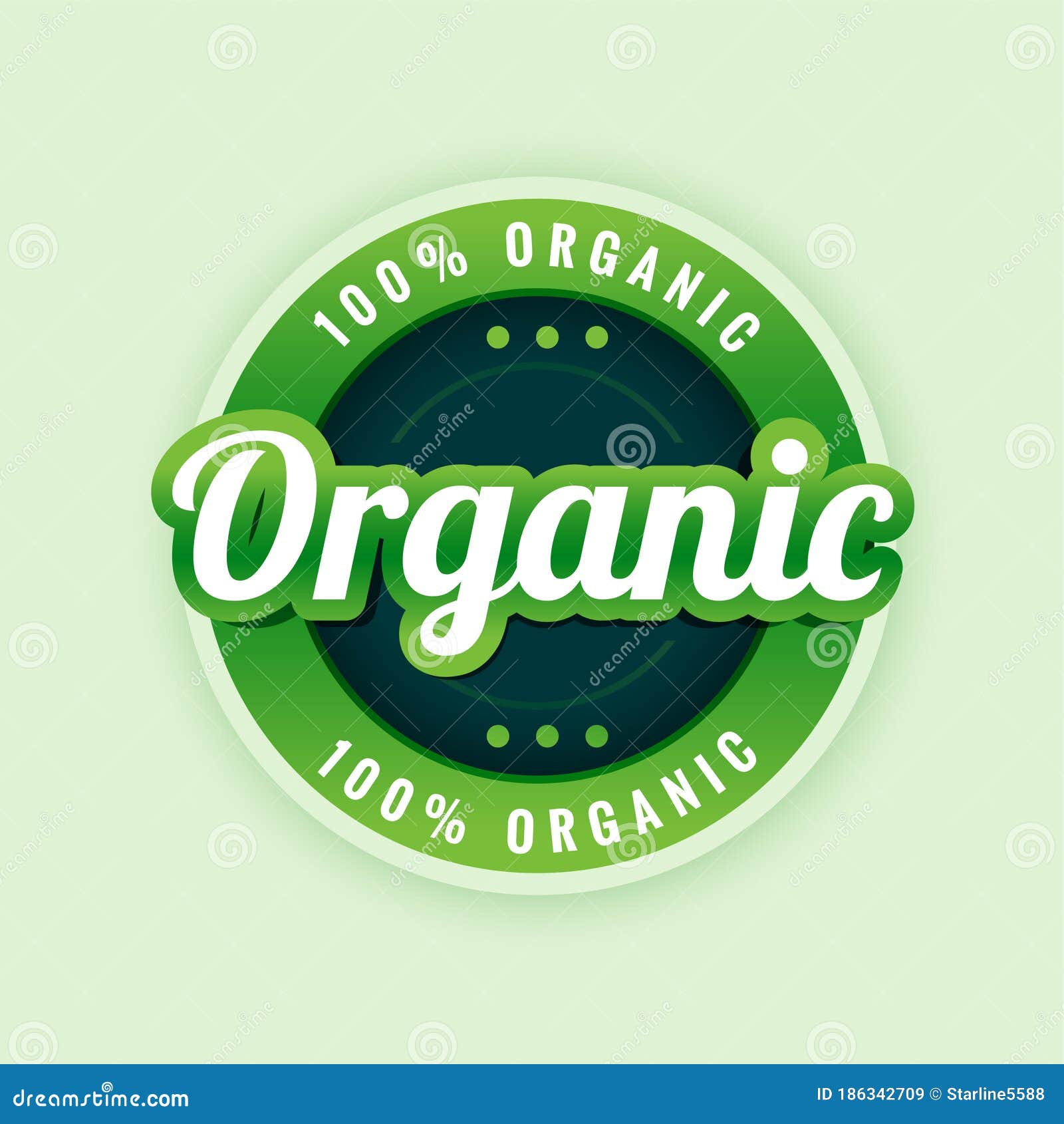 100 Pure and Organic Label or Sticker Design Stock Vector ...