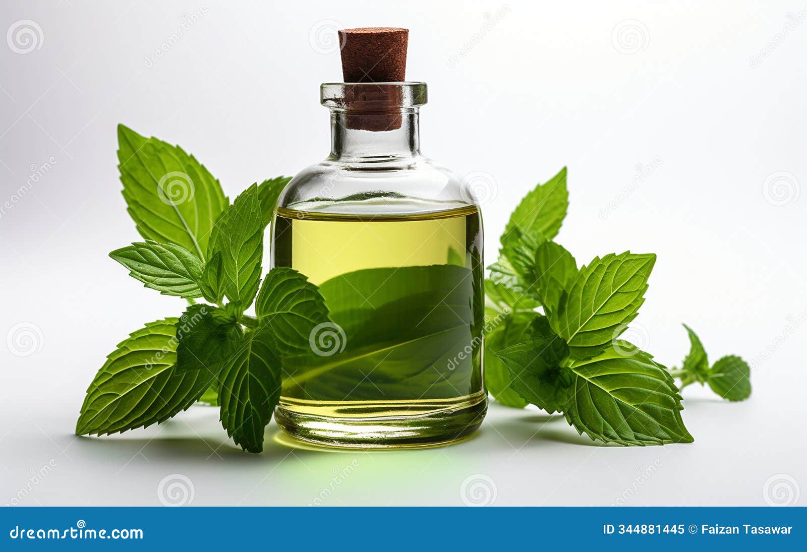Pure Peppermint: Bottle Isolated on Transparent Surface Stock ...