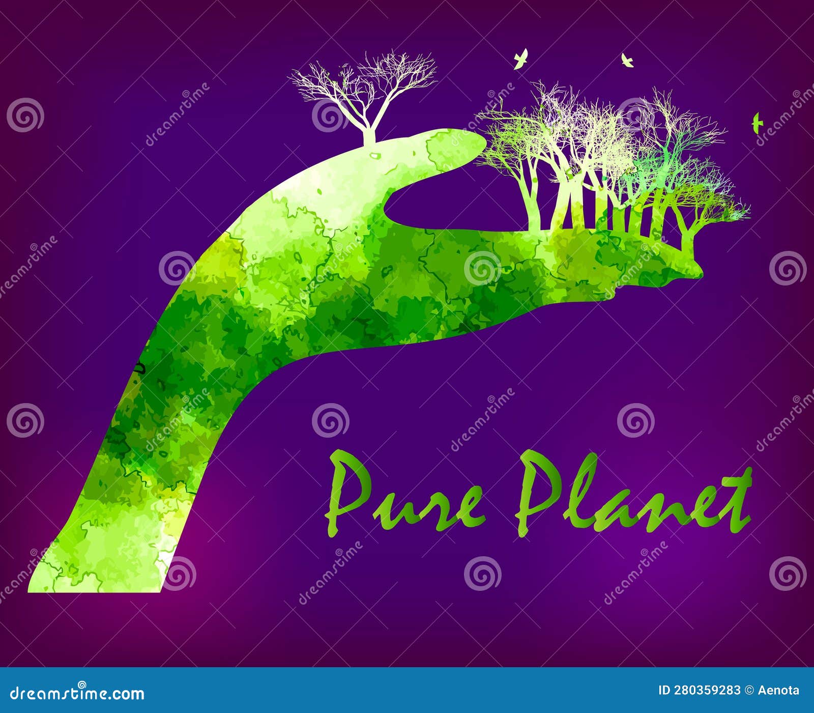Pure Planet - Creen Vector Watercolor Blot Stock Vector - Illustration ...