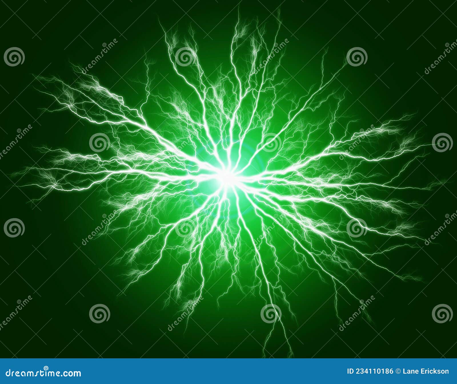 Pure Power and Electricity Green PLasma Burning Brightly Stock ...