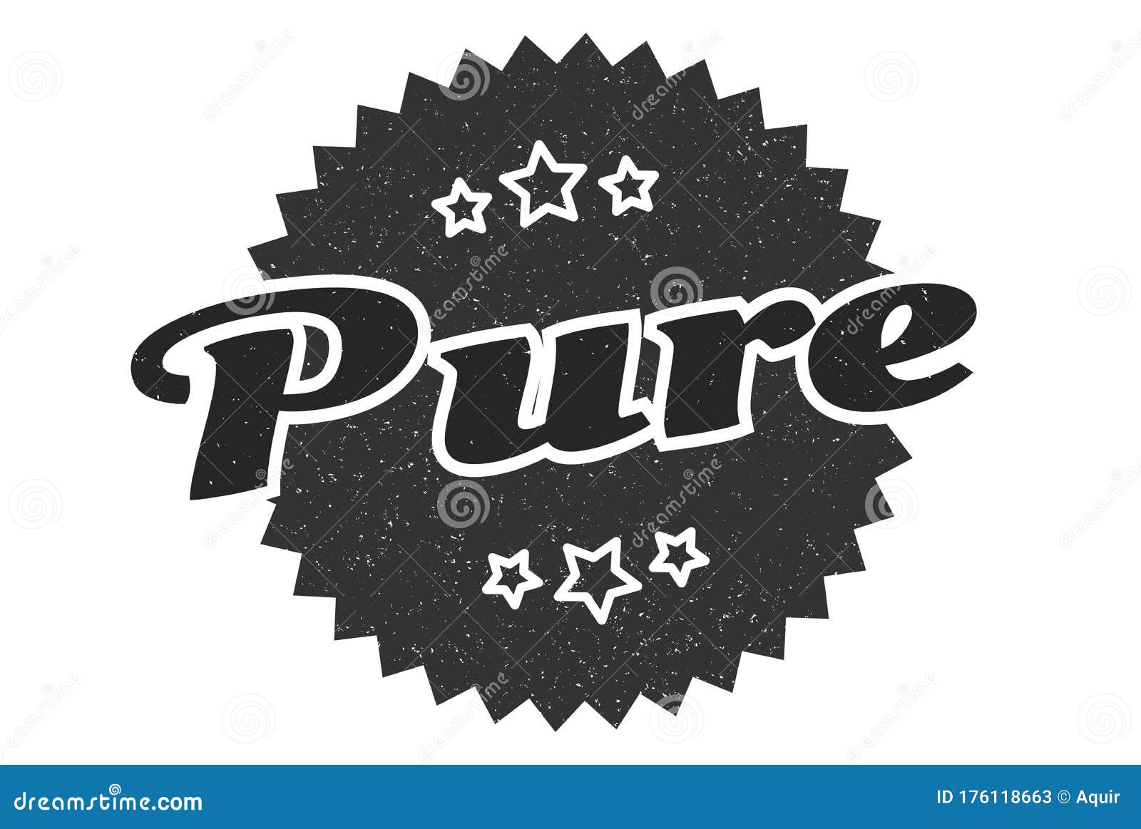Pure Sign. Pure Vintage Retro Label Stock Vector - Illustration of ...