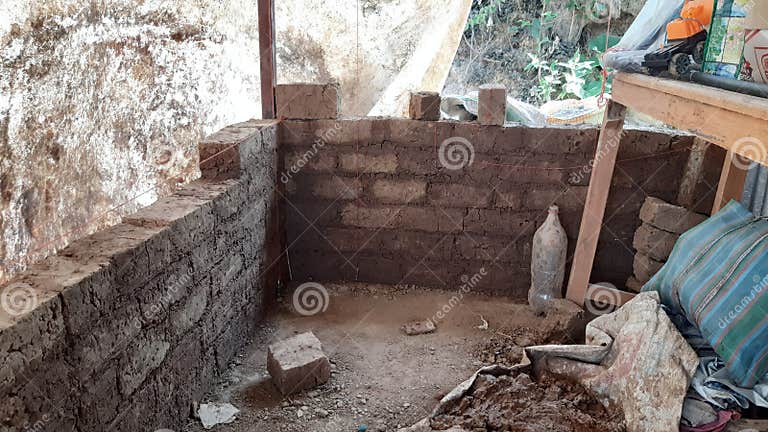 Pure soil bricks wall stock photo. Image of history - 274882358