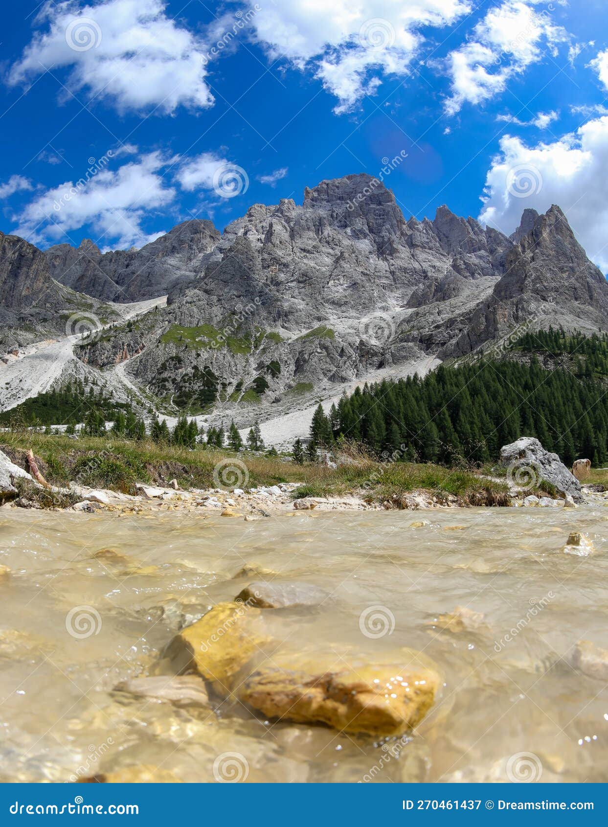 Pure Spring Water Stream Flowing from Mountains Glacier Stock Image ...