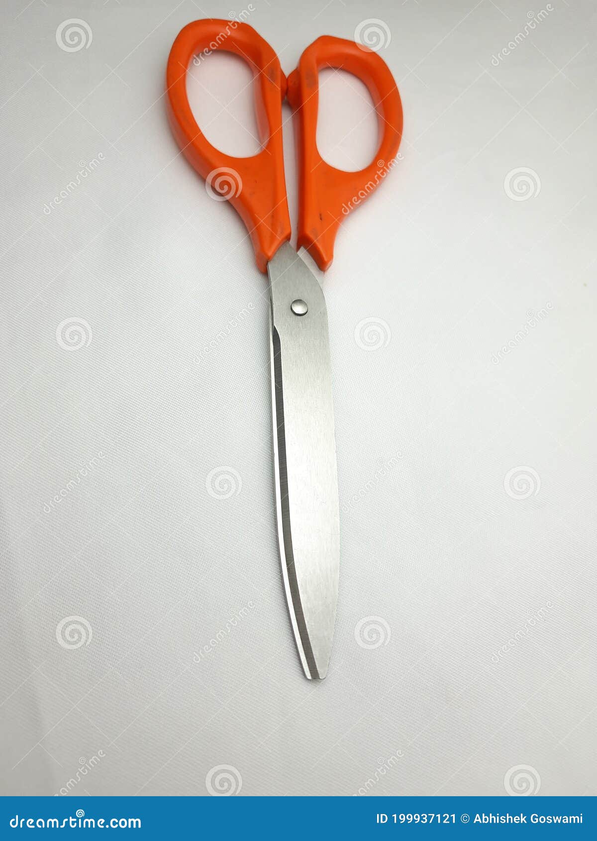 Pure Steel Scissor with Orange Handle on White Background - Image Stock ...