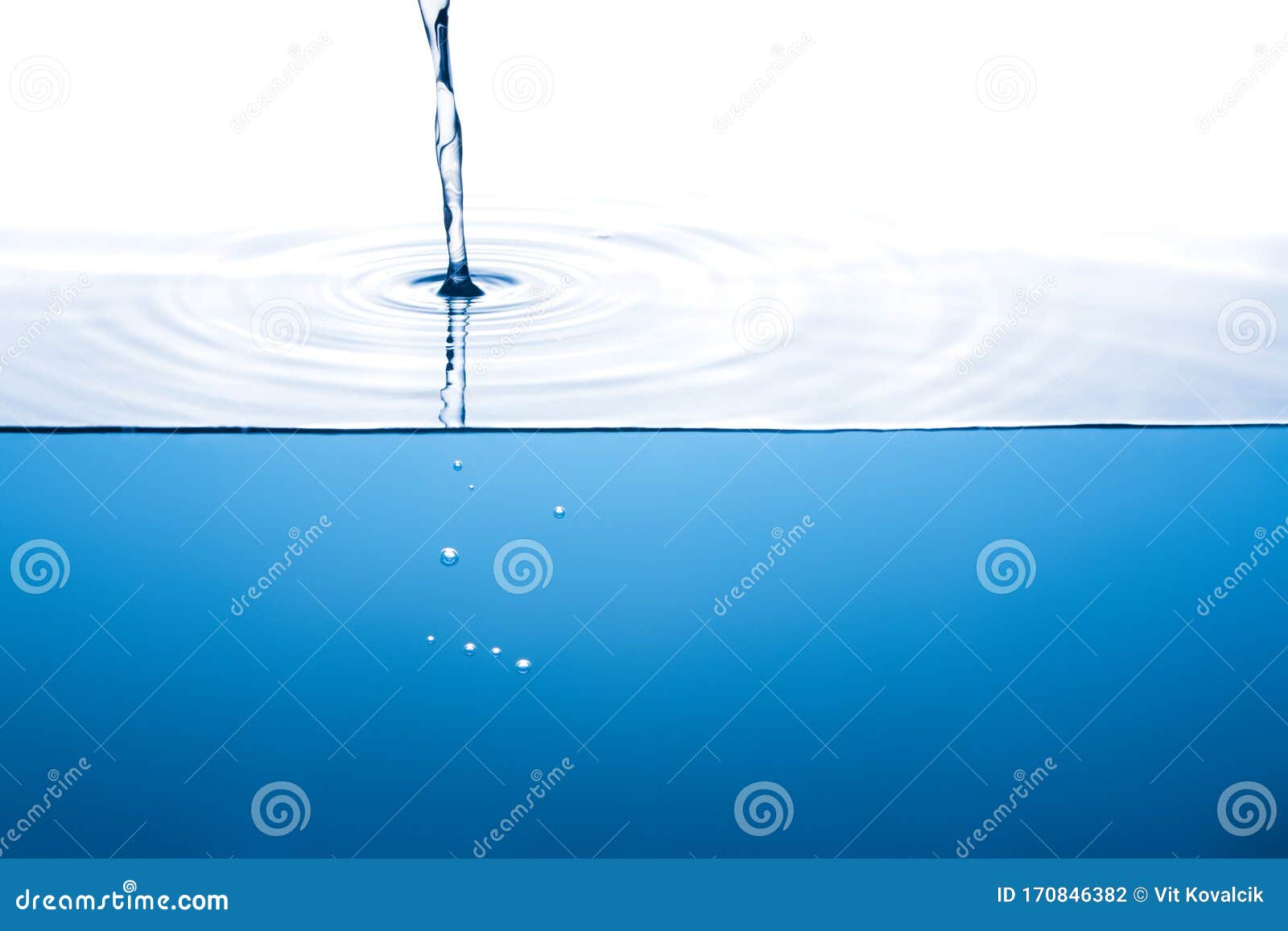 Pure Stream Touching the Surface of Water Stock Photo - Image of ...
