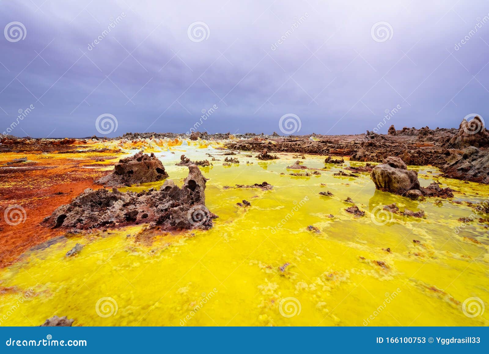 Pure Sulfuric Acid Puddle in the Dallol Stock Image - Image of abstract ...