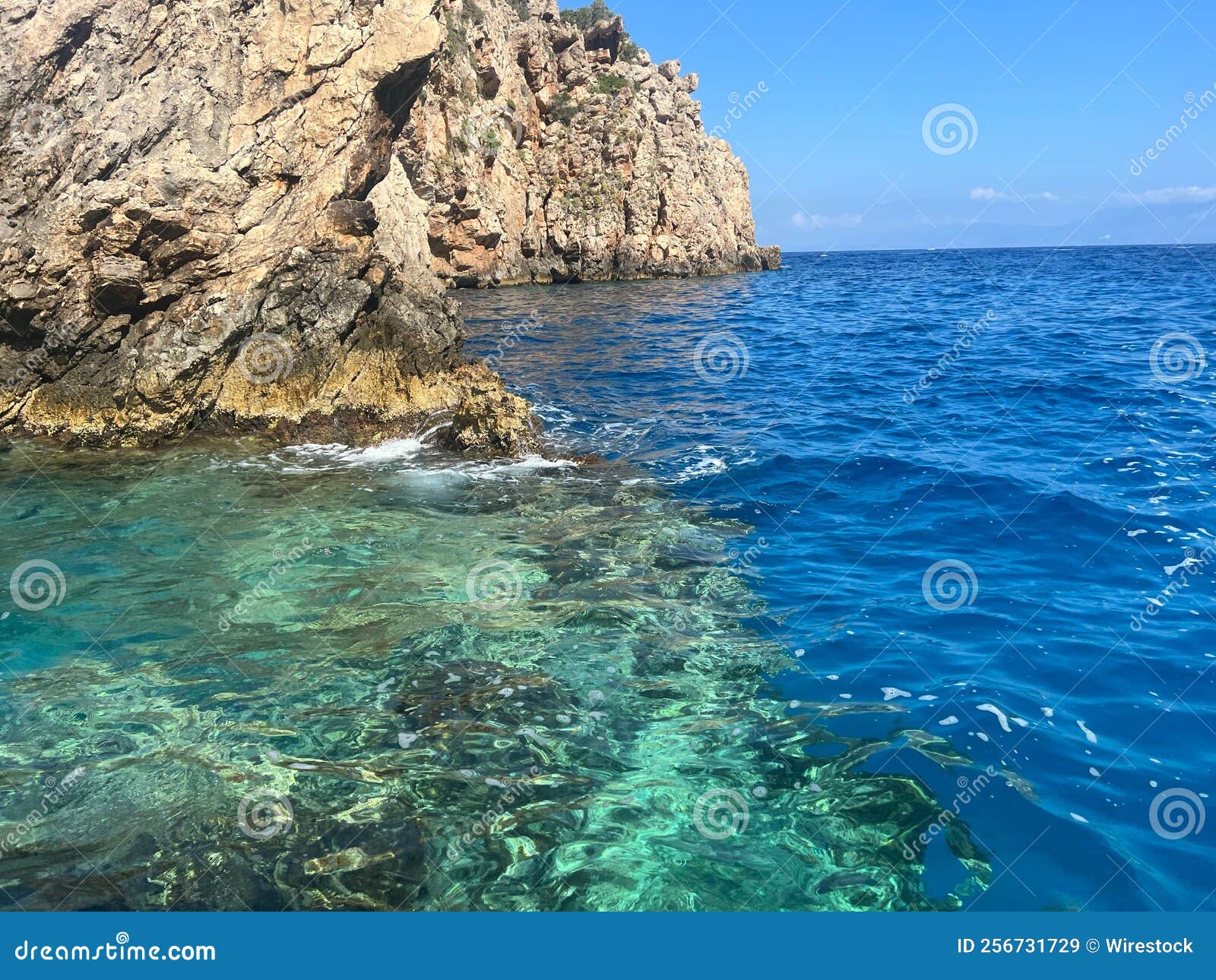 Pure Teal Water and the Cliffs of the Zakynthos Island, Greece Stock ...