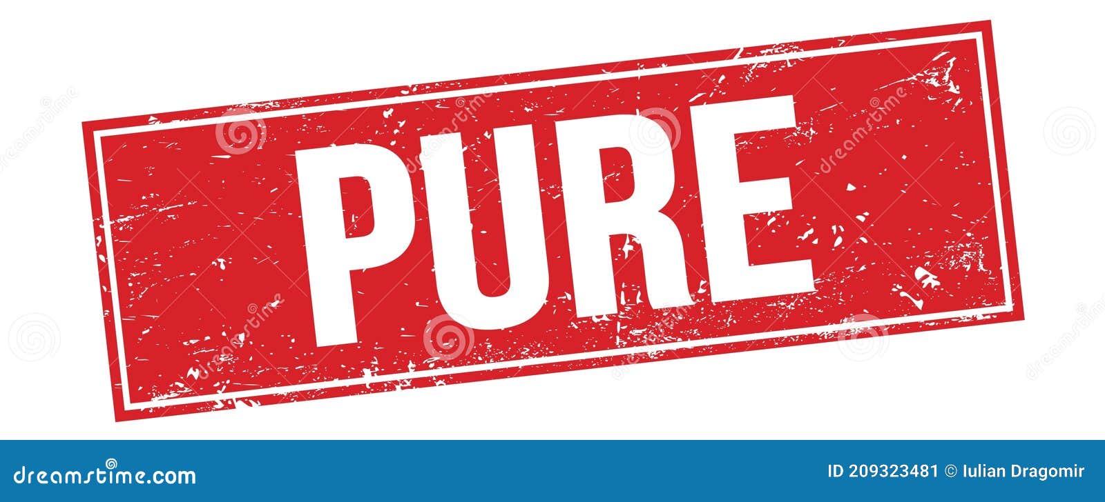 PURE Text on Red Grungy Rectangle Stamp Stock Illustration ...