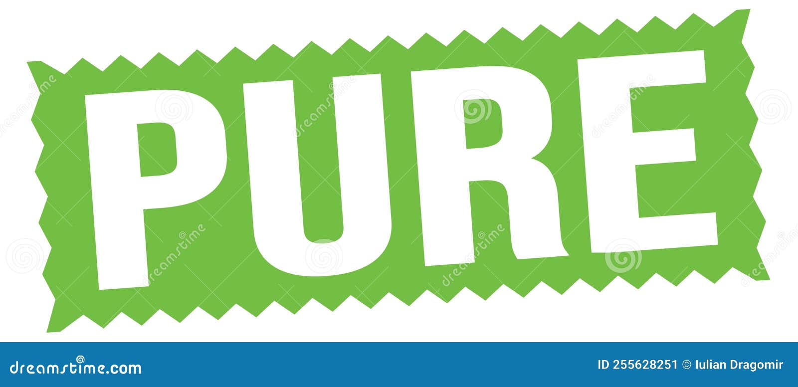 PURE Text Written on Green Stamp Sign Stock Illustration - Illustration ...