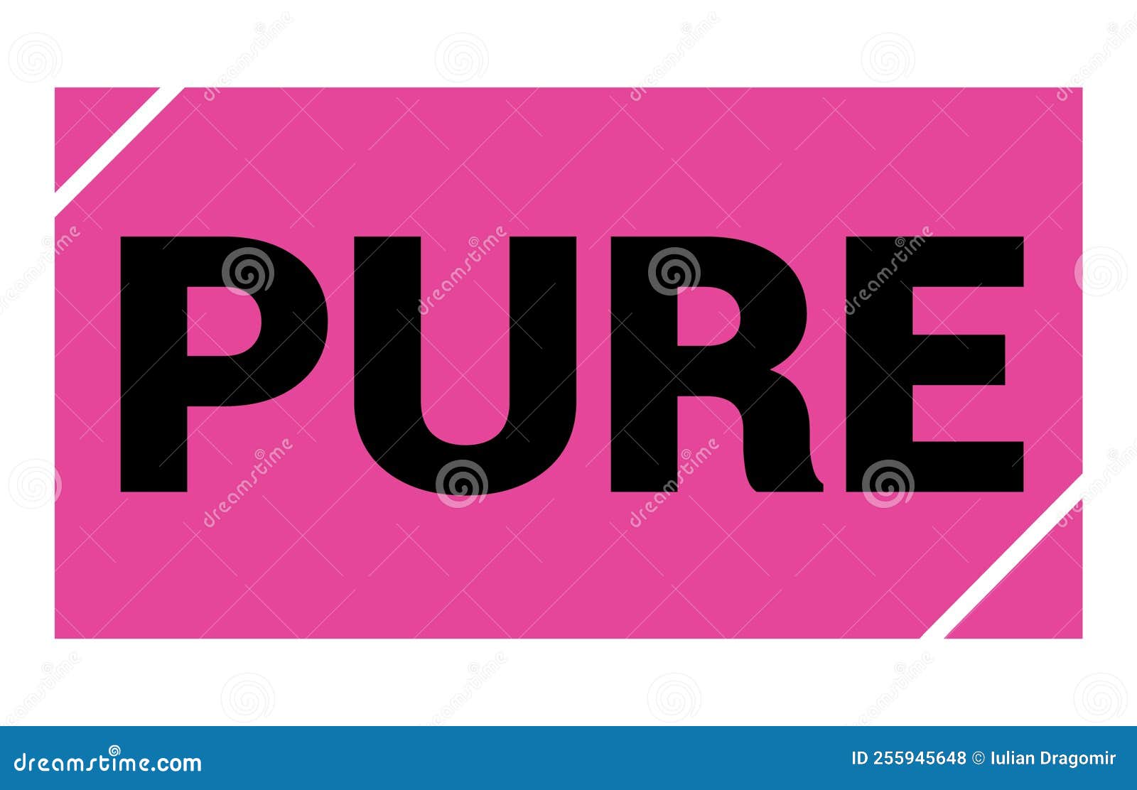 PURE Text Written on Pink-black Stamp Sign Stock Illustration ...