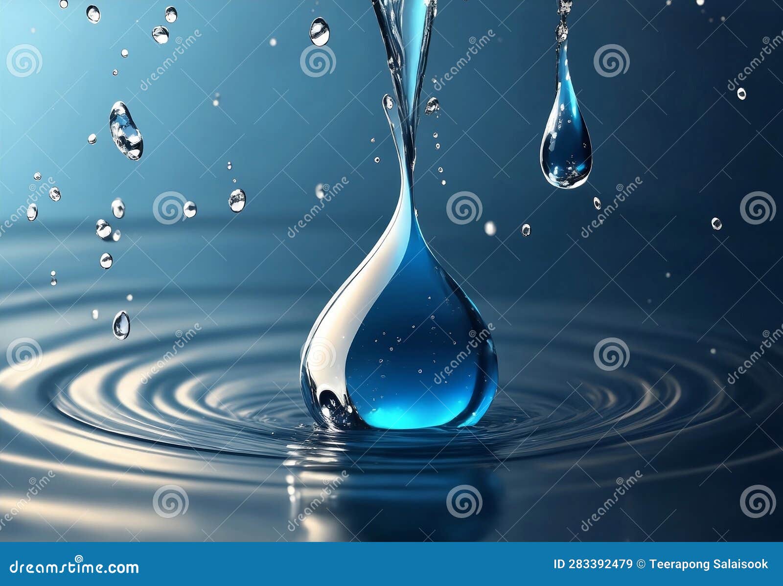 Pure Water Drop Background, Generative AI Illustration Stock ...