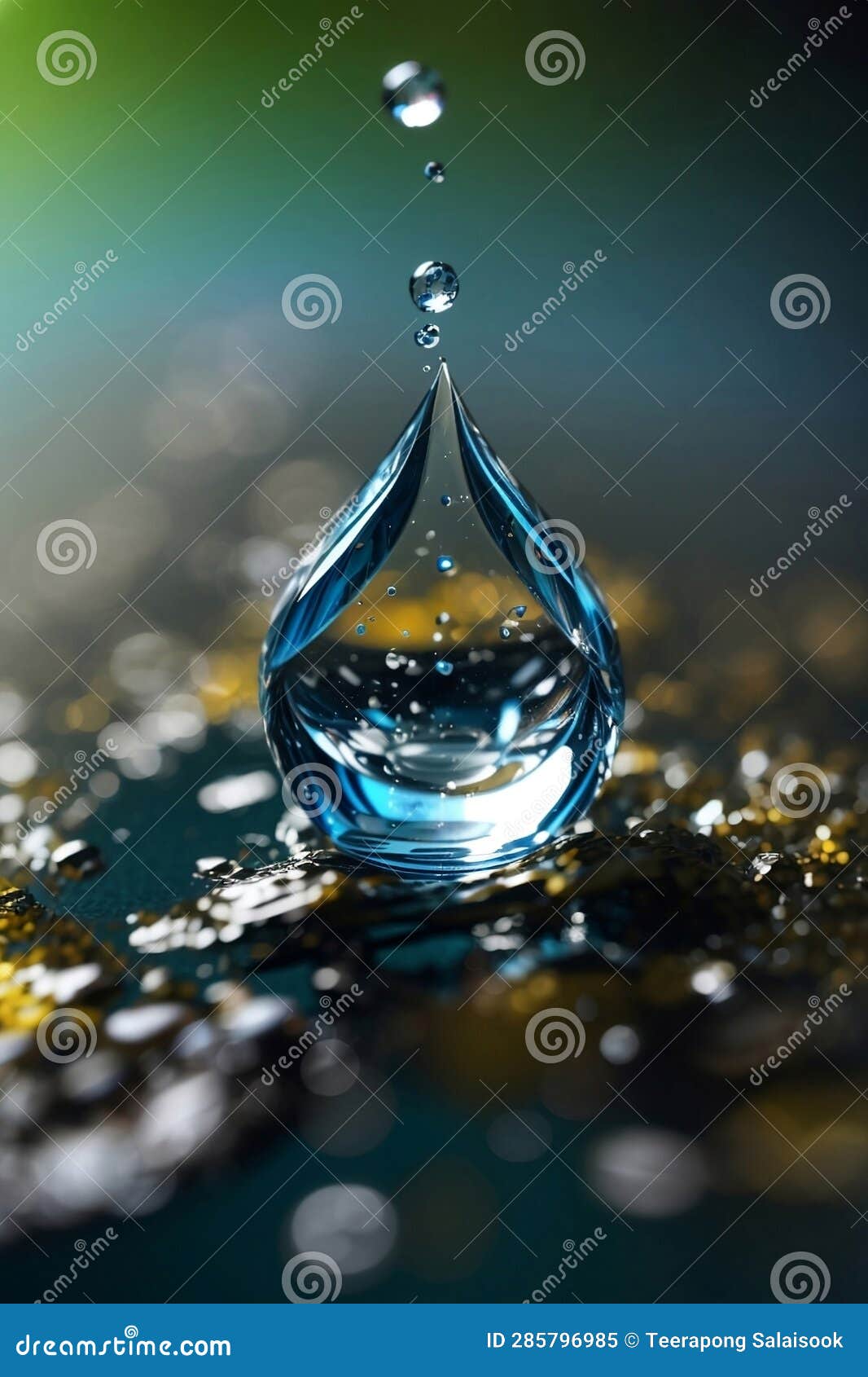 Pure Water Drop Background, Generative AI Illustration Stock ...