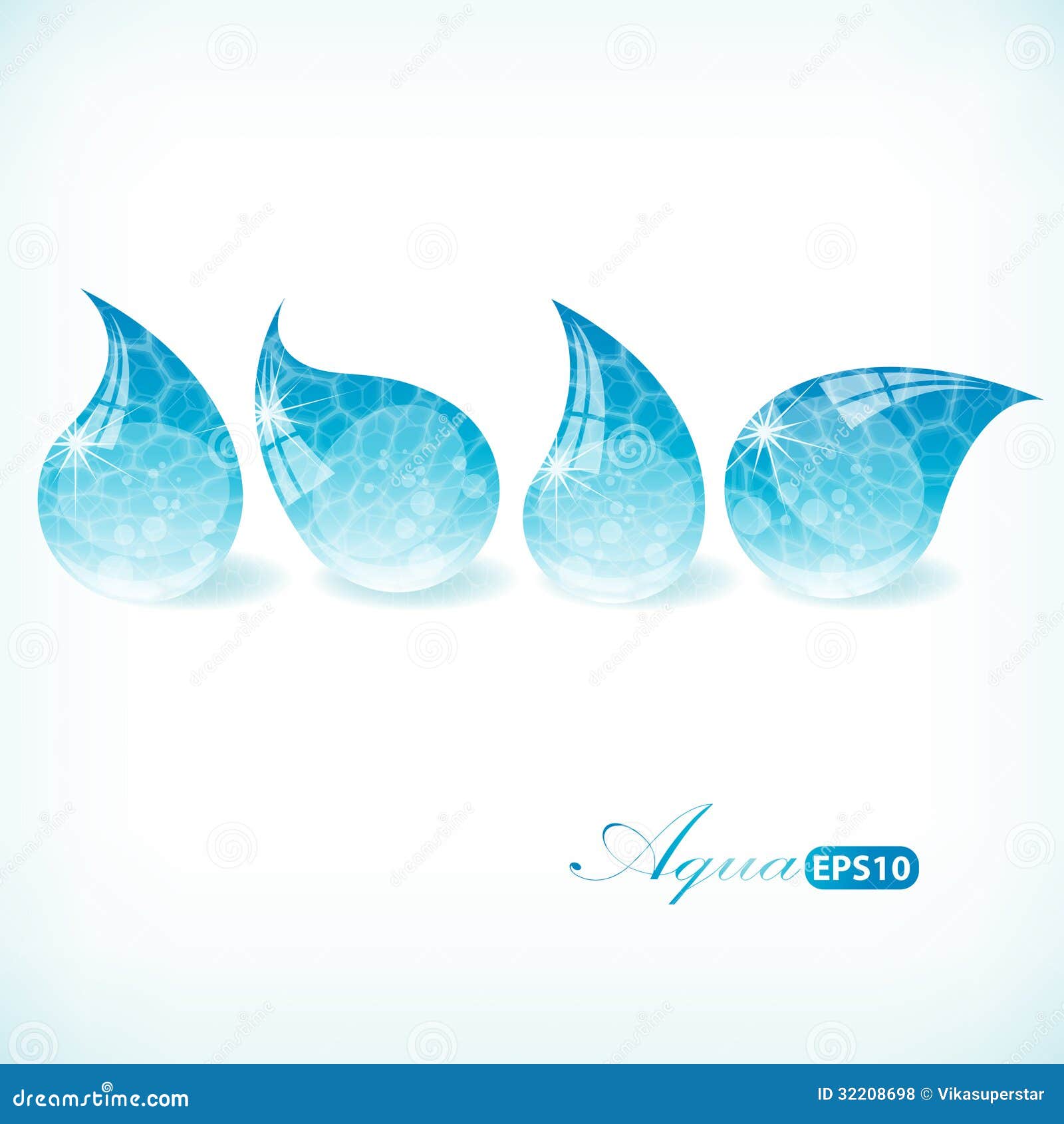 Pure water drop set stock vector. Illustration of flowing - 32208698
