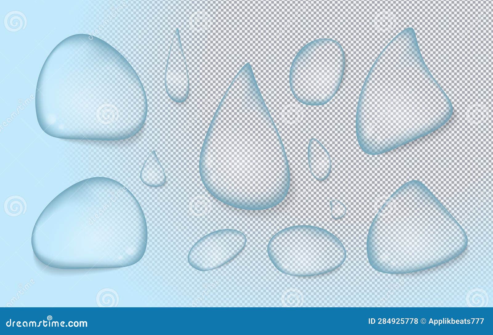 Pure Water Drops Realistic Collection Stock Vector - Illustration of ...