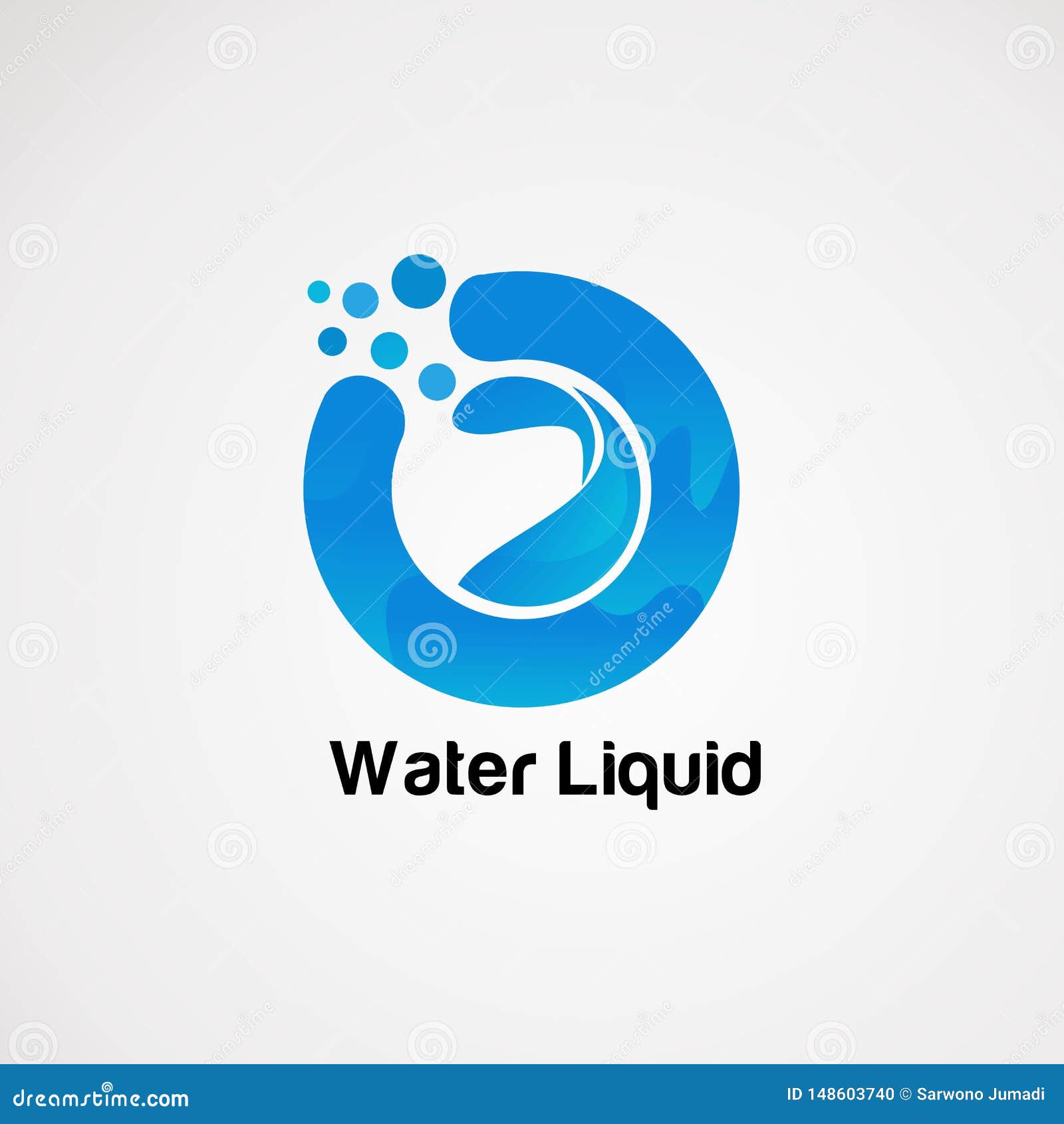 Pure Water Liquid on Blue Logo Vector Concept, Icon, Element, and ...