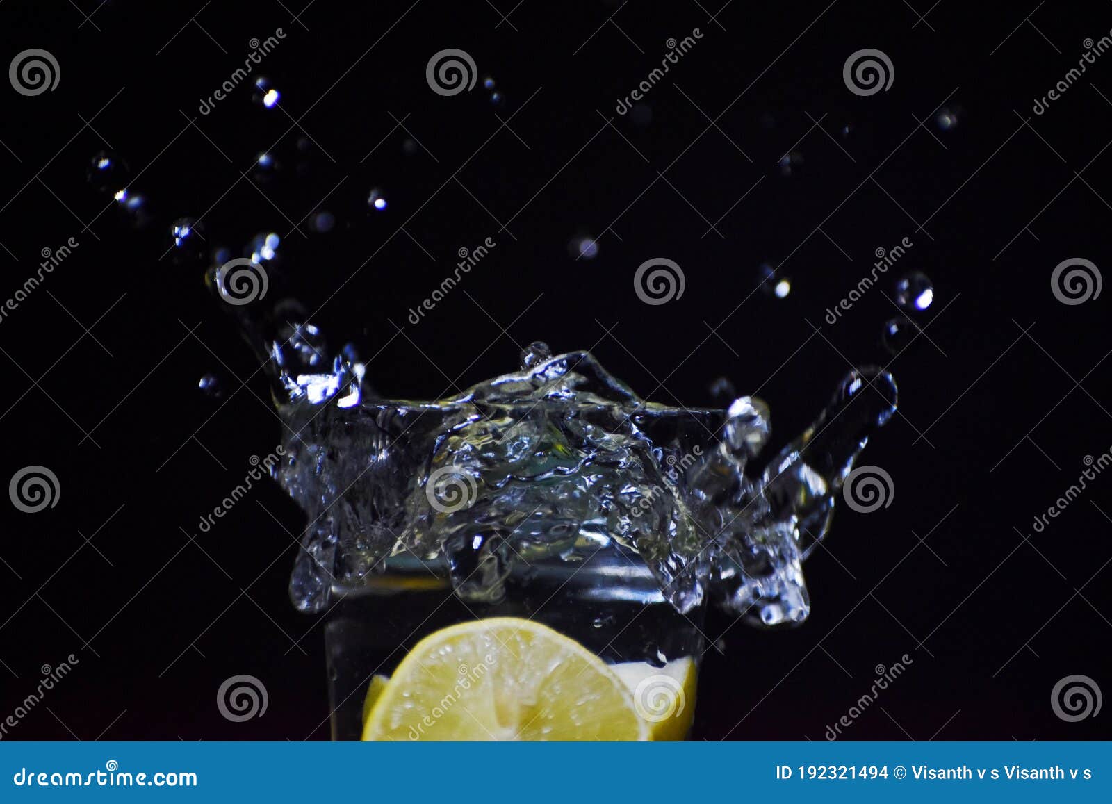 Pure Water Splash with Lemon Stock Photo - Image of water, lemon: 192321494