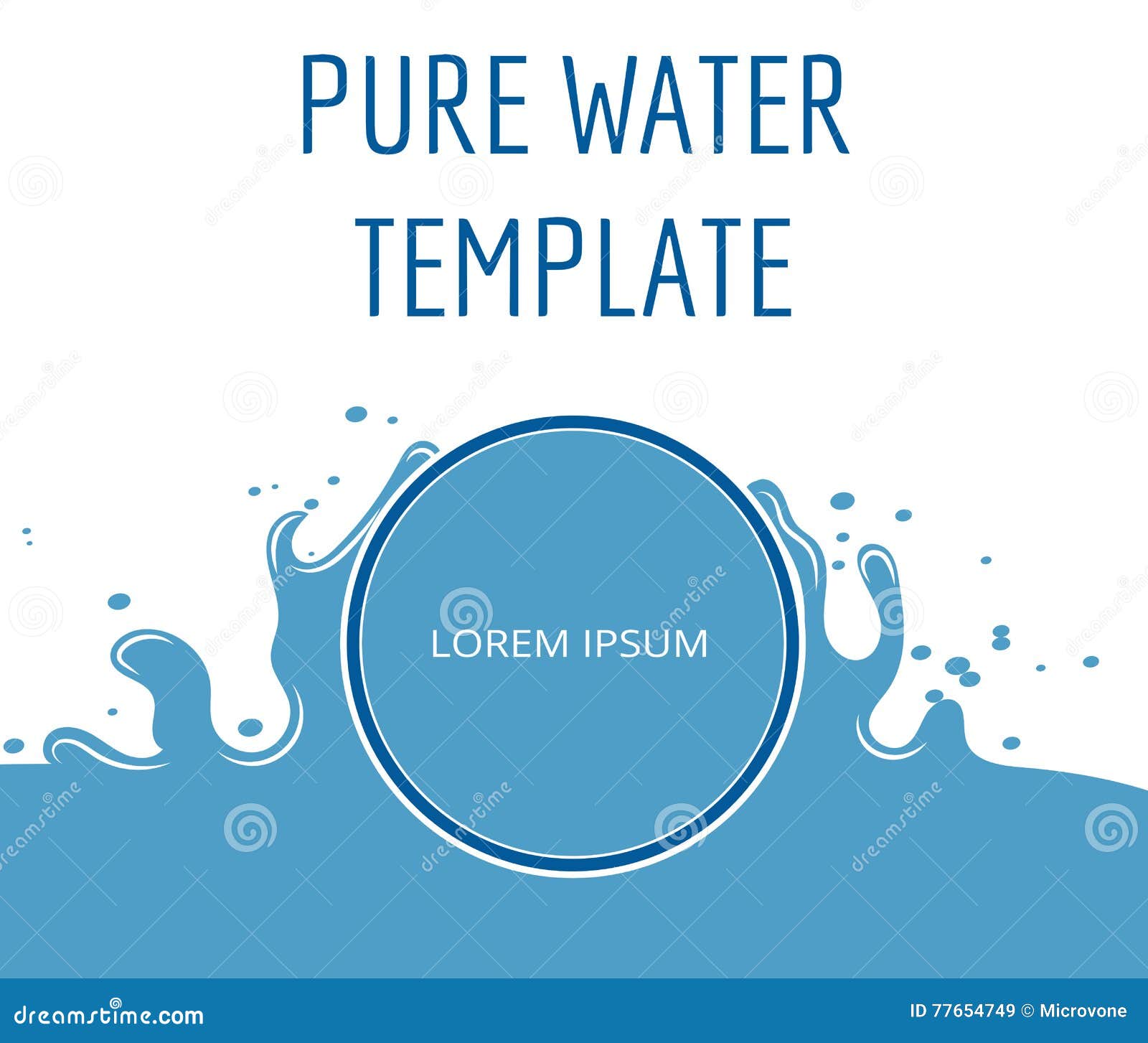 Pure Water Vector Template in Blue and White Stock Vector ...