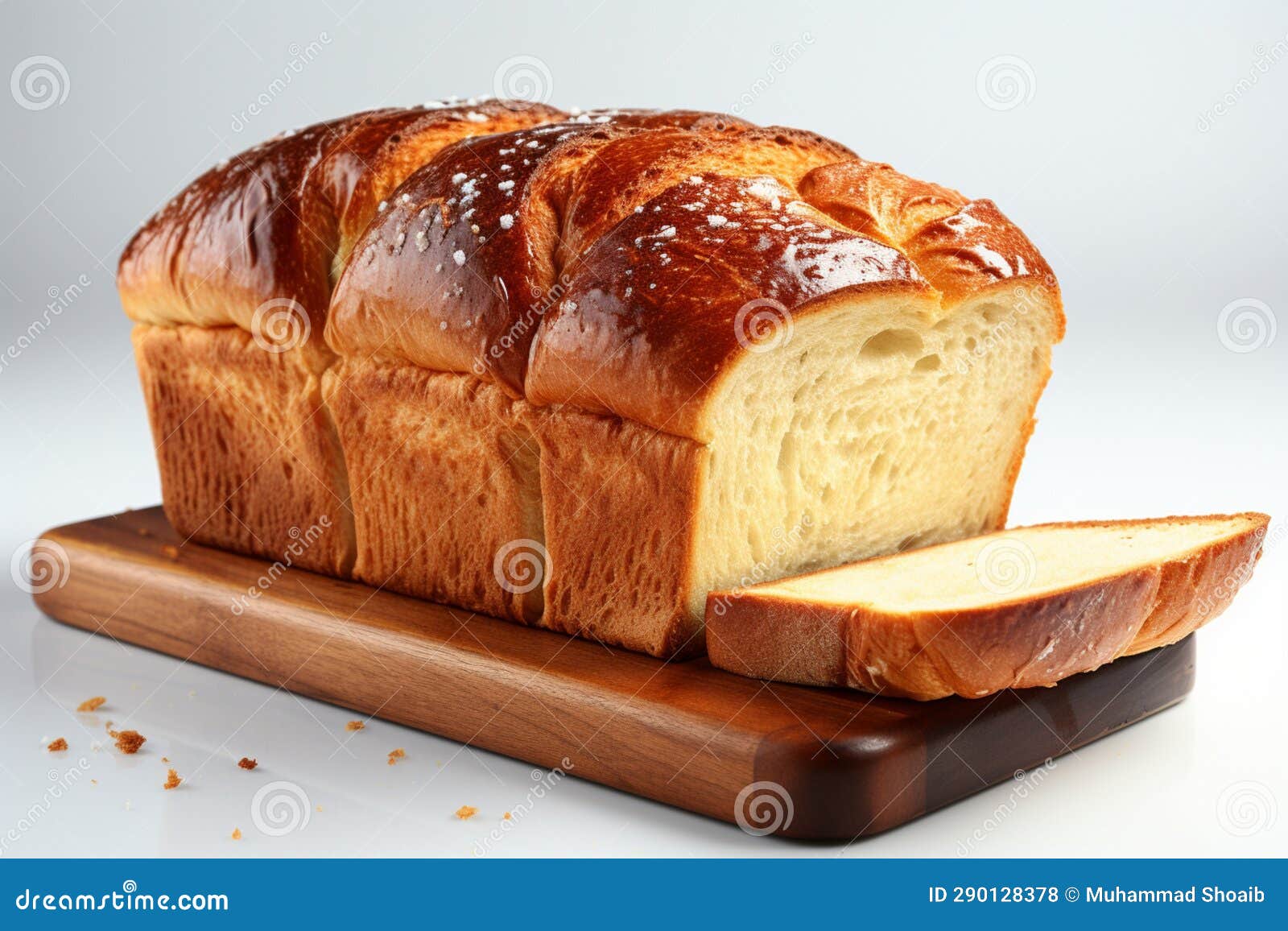 Pure White Bread Against an Unblemished White Background Stock ...