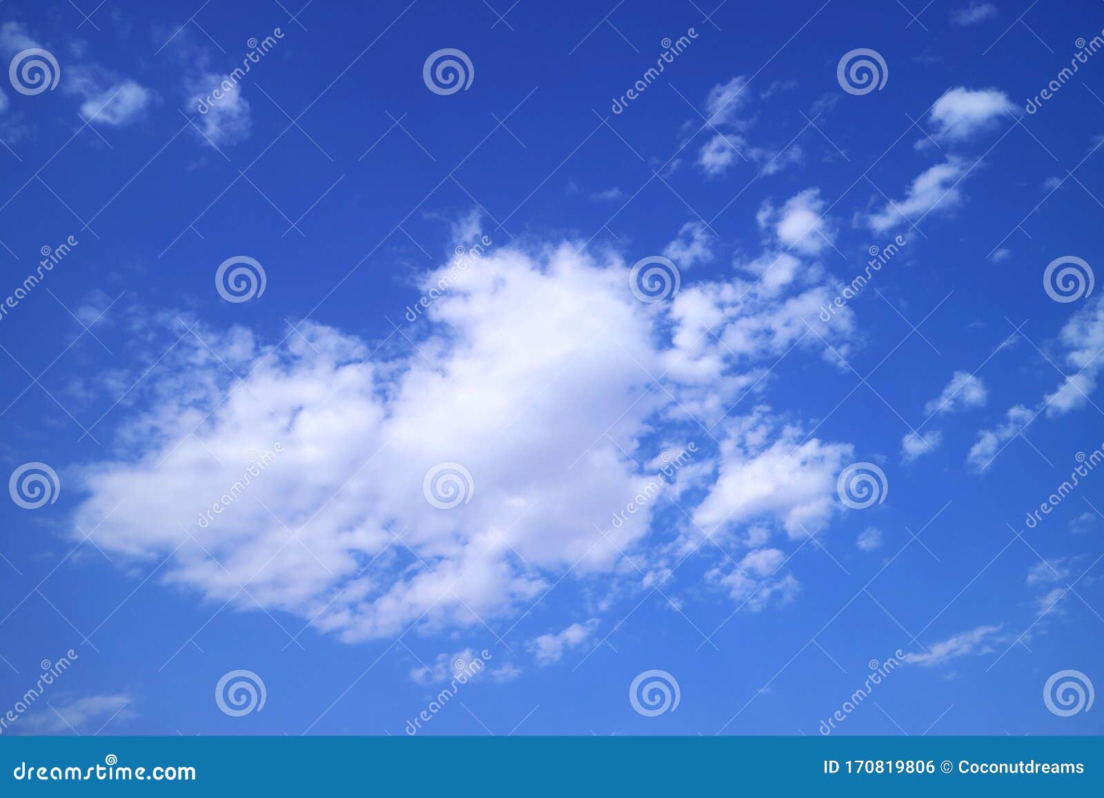 Pure White Clouds Floating on the Vibrant Blue Sky Stock Photo - Image ...