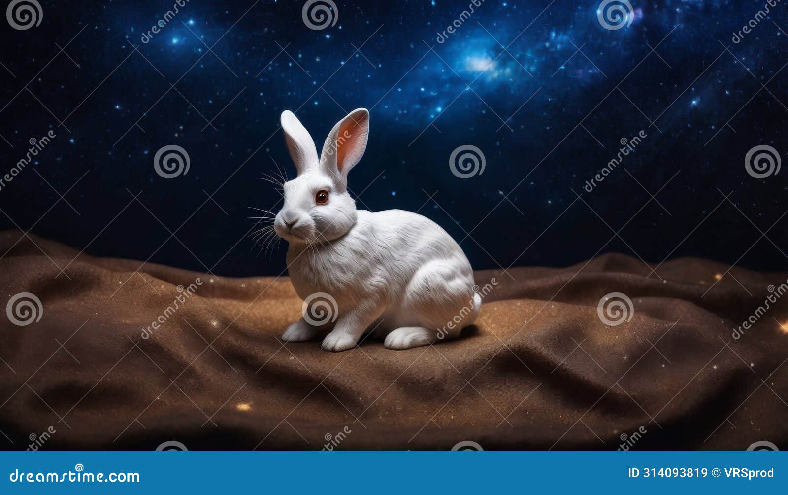 Cosmic White Rabbit in Space Stock Image - Image of cosmic, magical ...