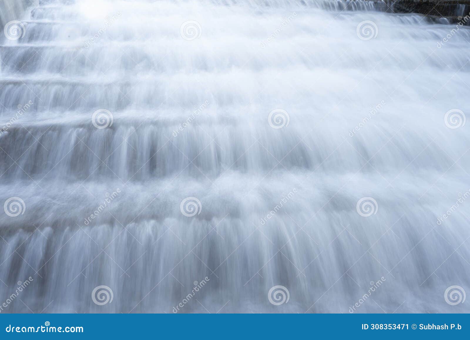 A Pure White Waterfall Background Formed in the River through a Check ...