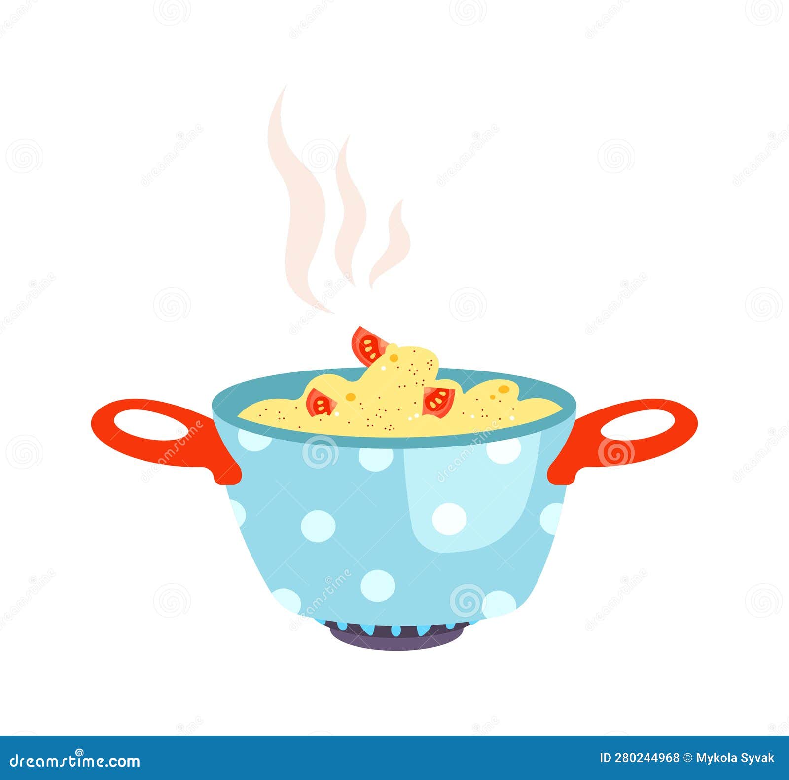 Puree Cooking in Pot stock vector. Illustration of food - 280244968