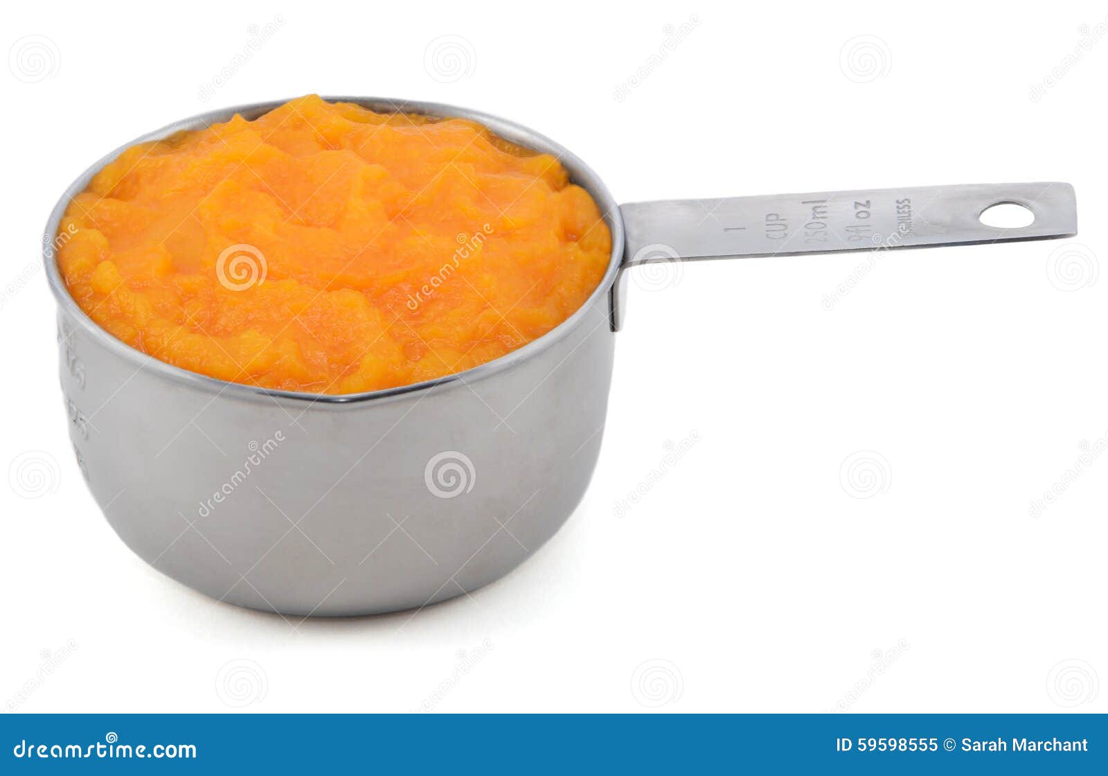 Pureed Pumpkin in a Measuring Cup Stock Image - Image of tool, gray ...