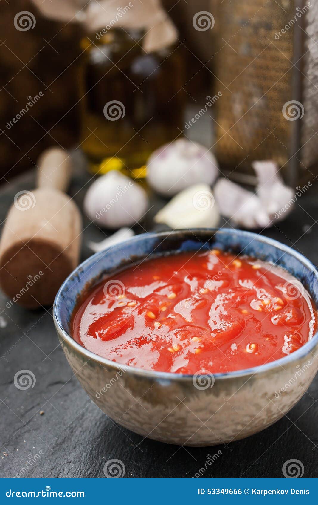 Pureed Tomatoes Ceramic Dish Table Stock Photos - Free & Royalty-Free ...