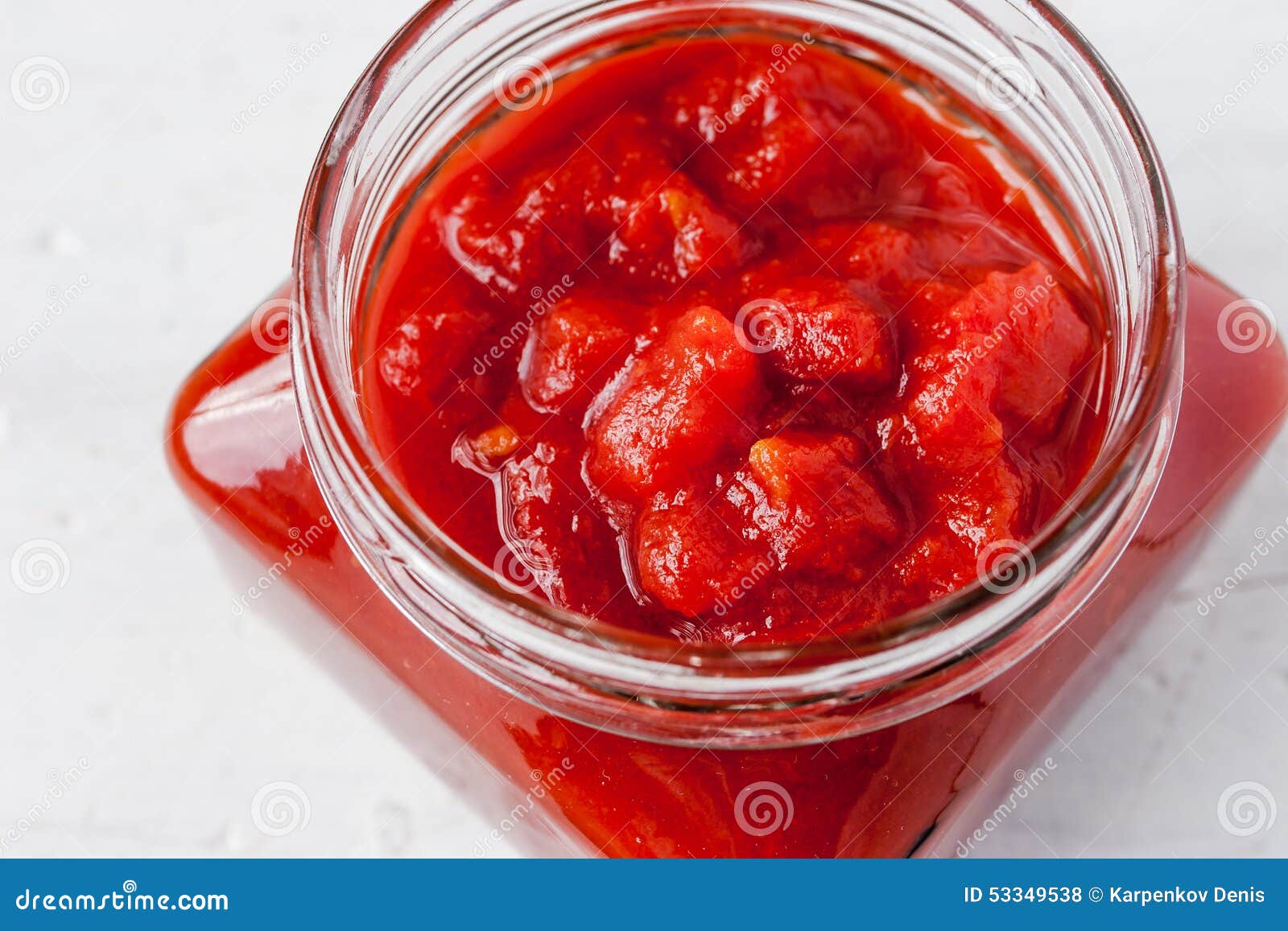 Pureed Tomatoes in a Glass Jar Stock Photo - Image of garlic, canned ...