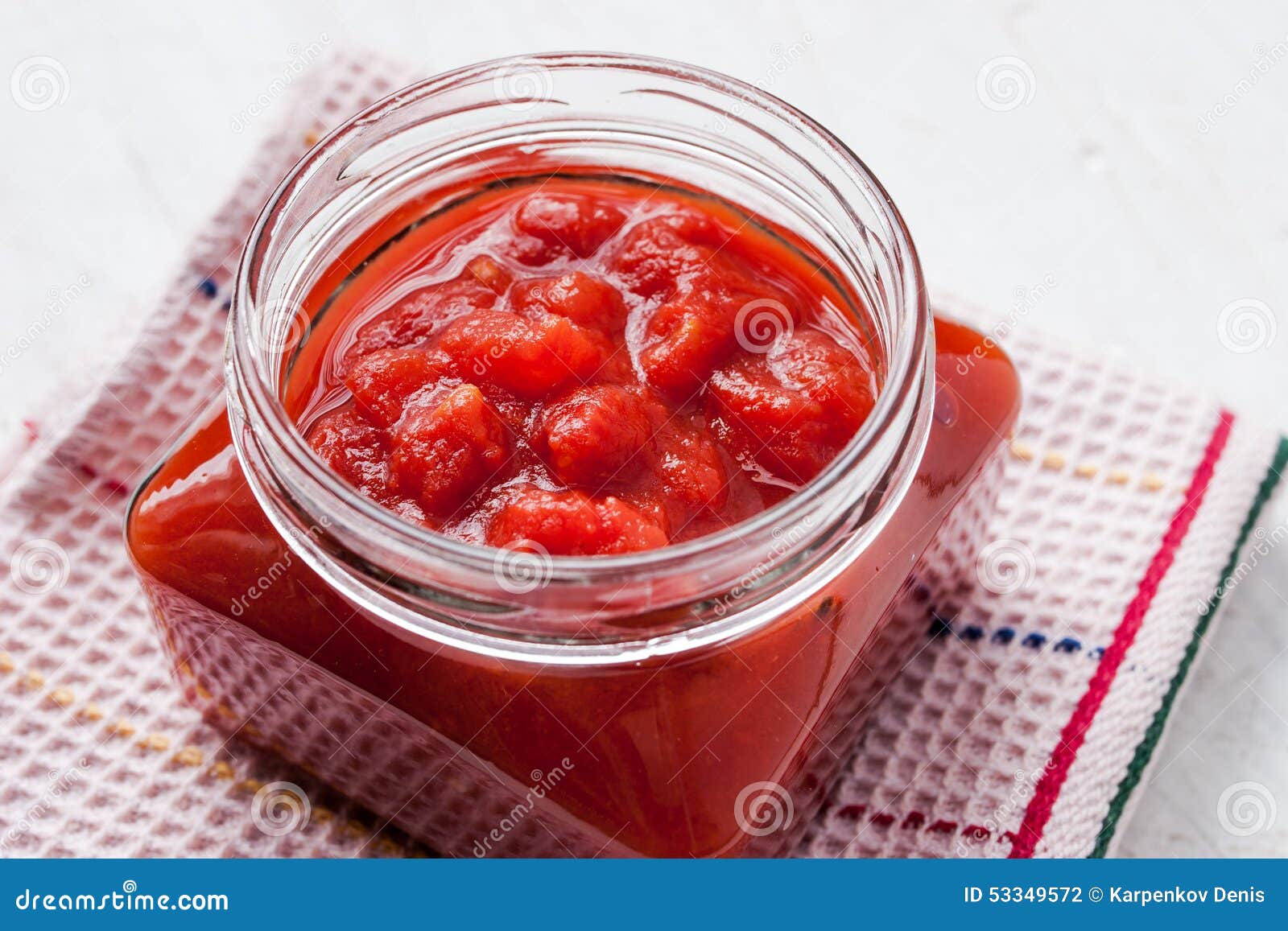 Pureed Tomatoes in a Glass Jar Stock Photo - Image of ingredient ...