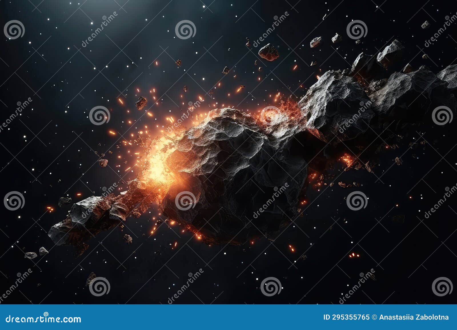 Purgatory Scene with Falling Meteorite Stock Illustration ...