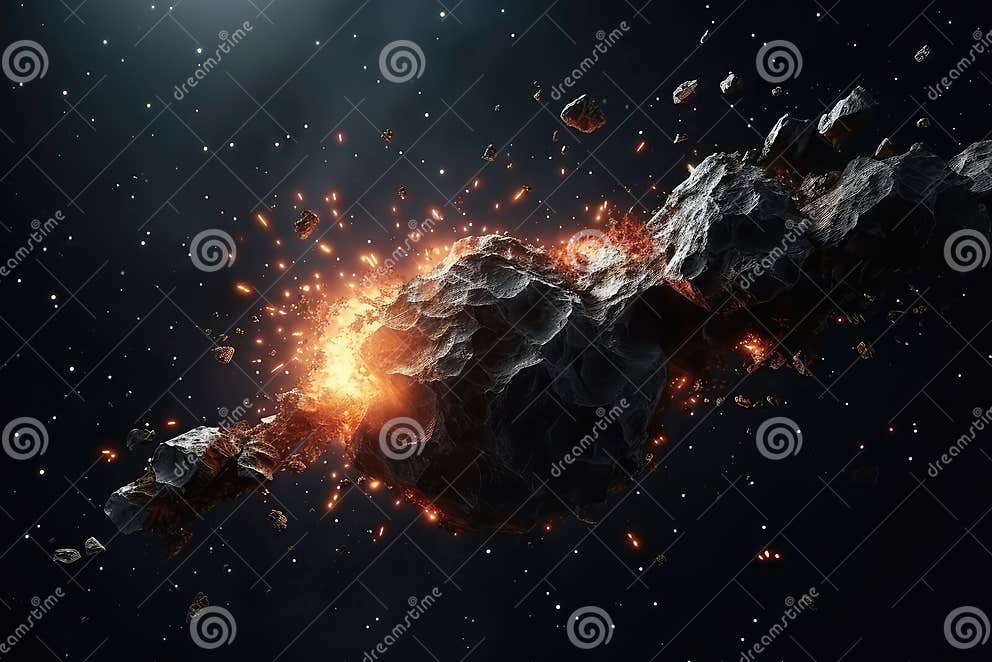 Purgatory Scene with Falling Meteorite Stock Illustration ...