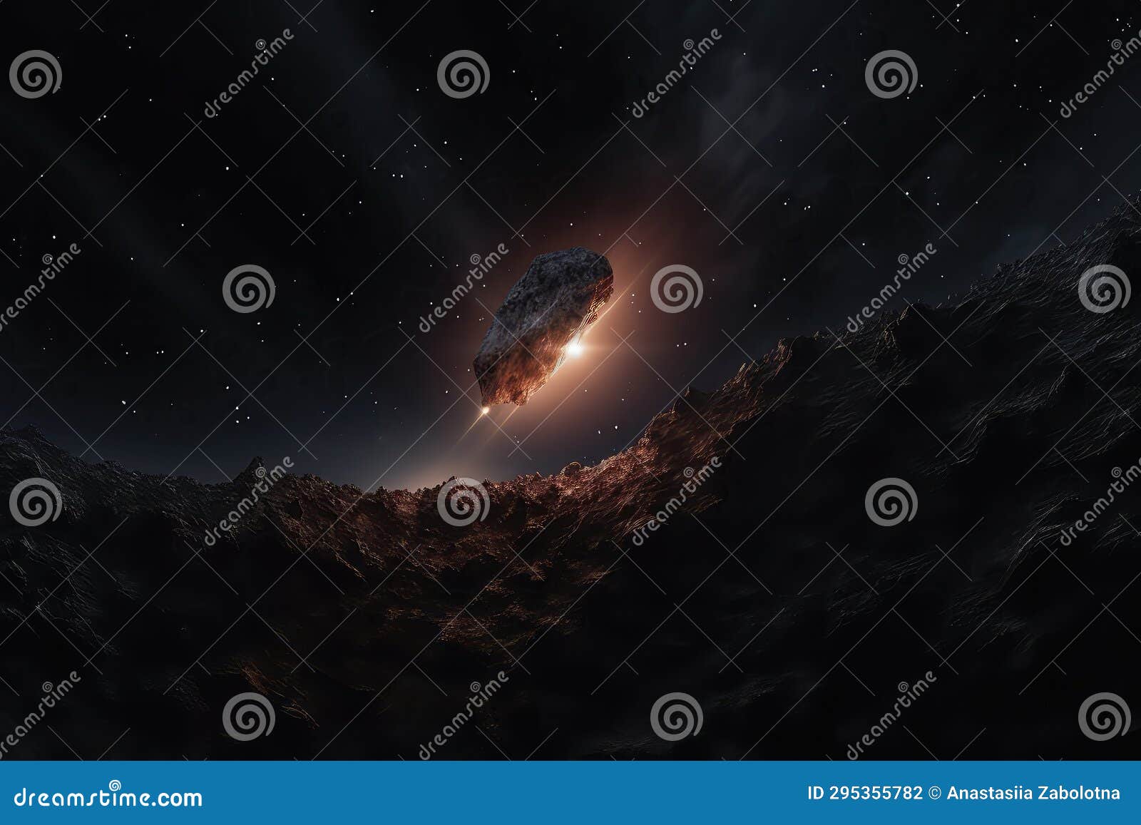 A Falling Meteorite,parasaurolophus, Tyrannosaurus, An Imprint Of A ...