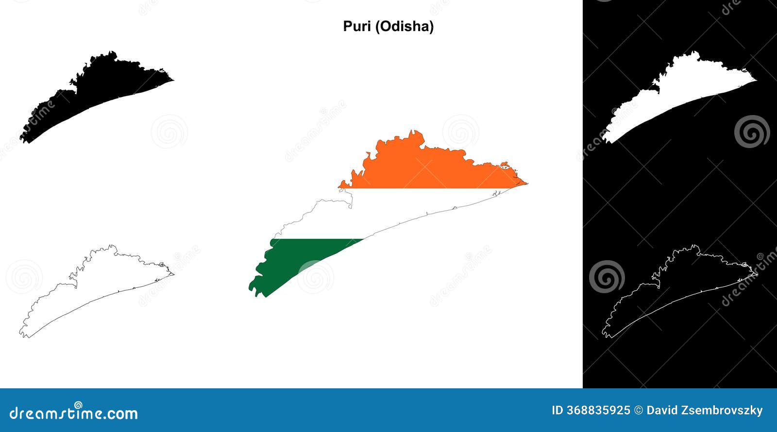 Puri District Odisha State, Republic Of India Map Vector Illustration ...