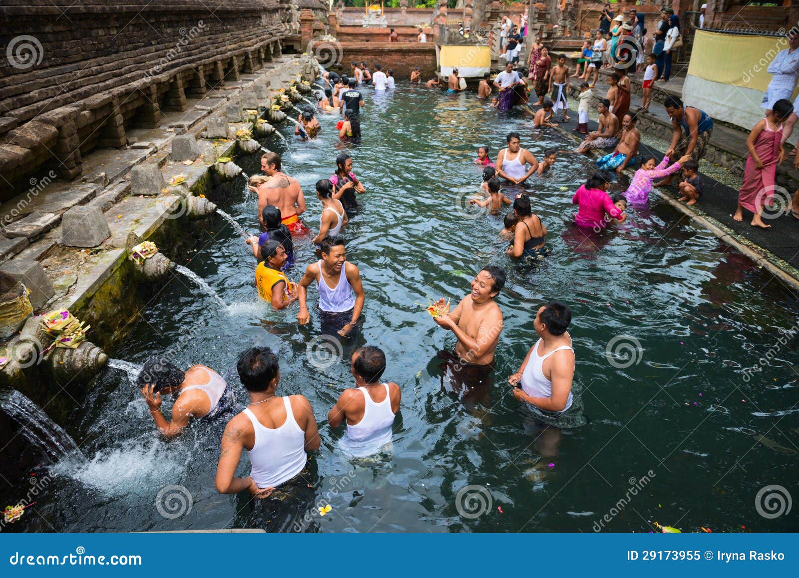Purification in Sacred Holy Spring Water, Bali Editorial Image - Image ...