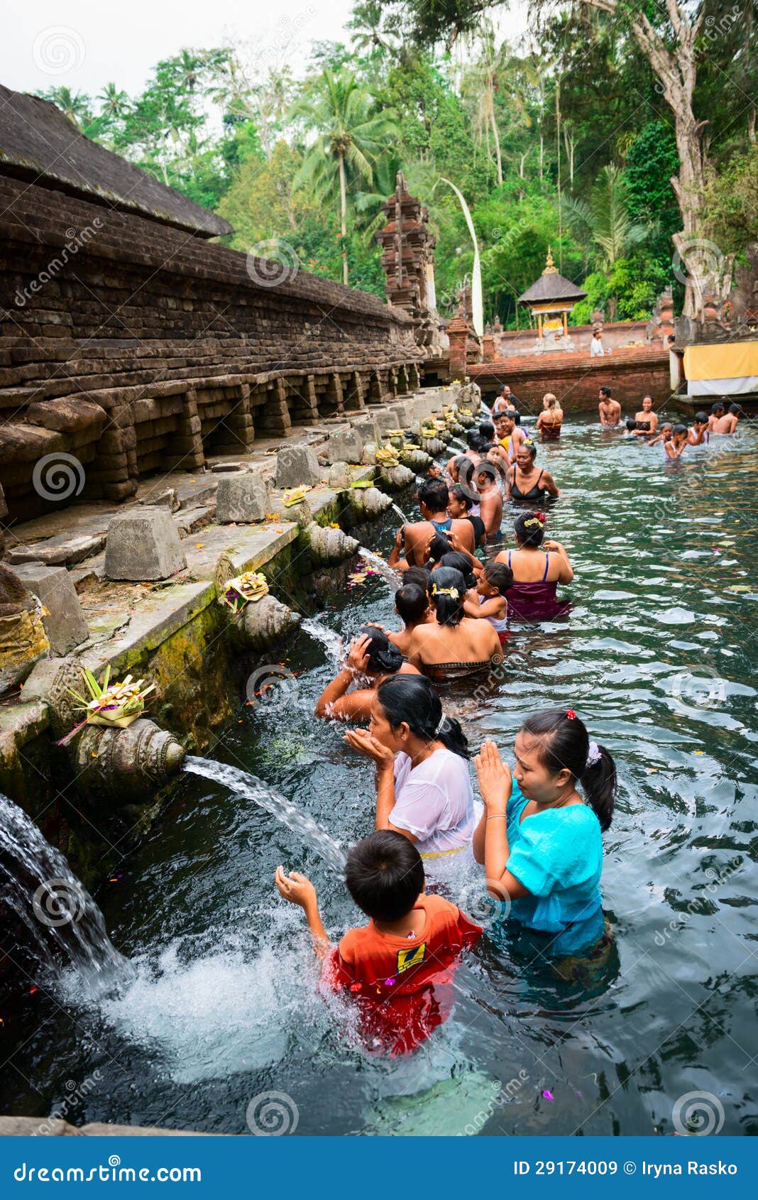 Purification in Sacred Holy Spring Water, Bali Editorial Stock Image ...